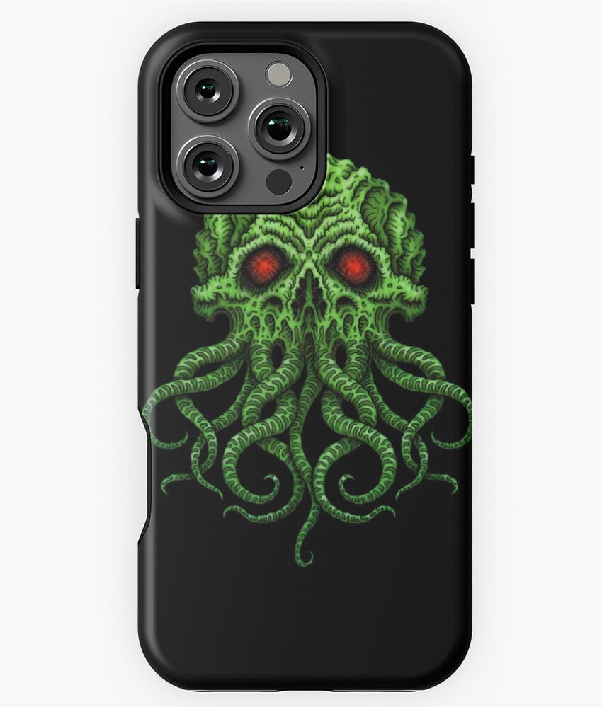 Cthulhu Skeleton Head Azhmodai Lovecraft Art Phone Case for iPhone 16 15 14 13 12 11 Pro Max ...