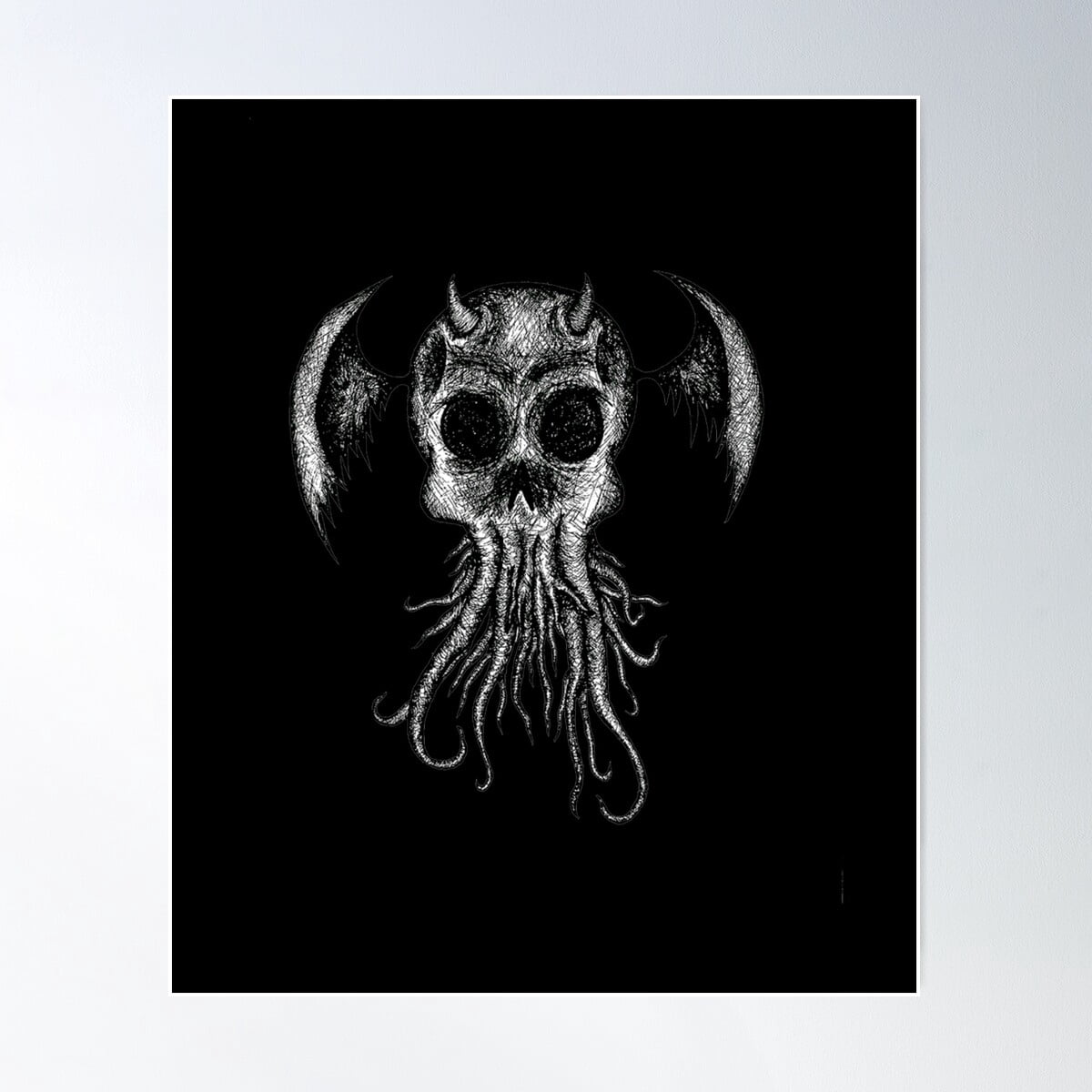 Cthulhu Skull Demon Tentacles Poster Wall Art, Modern Wall Decor For ...