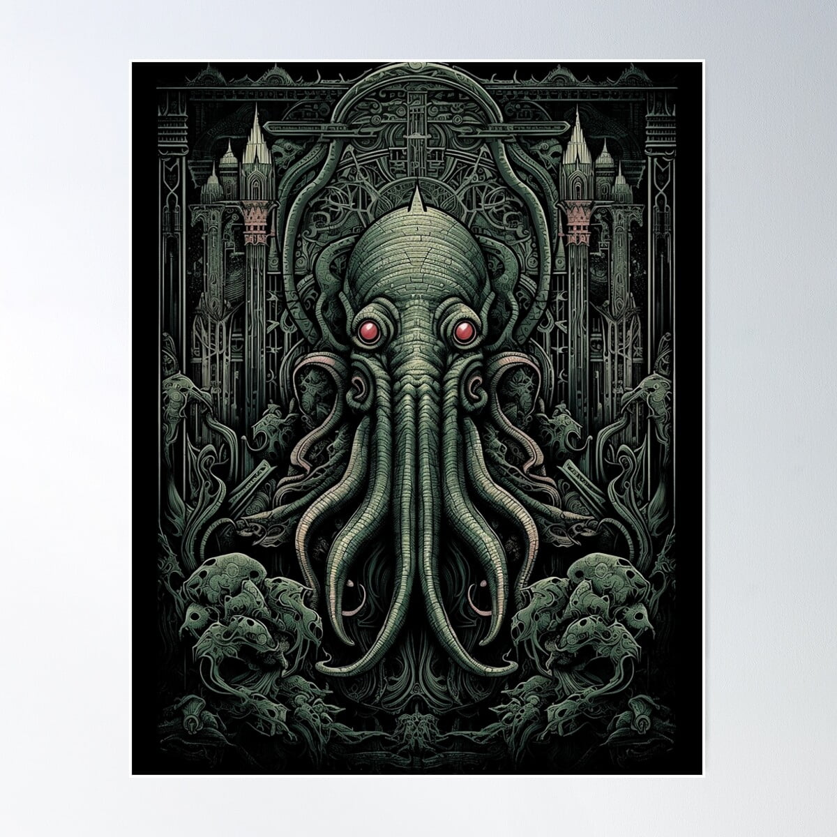 Cthulhu Slumbers Poster Wall Art, Modern Wall Decor For Living Room ...