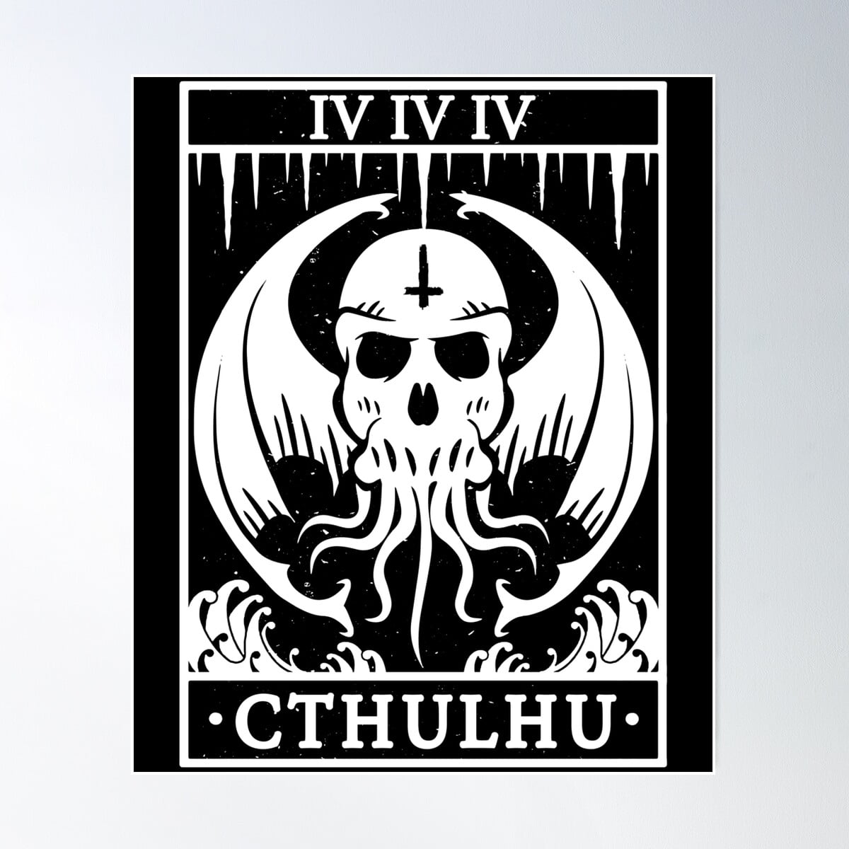Cthulhu - Tarot Card - Lovecraft Poster Wall Art, Modern Wall Decor For ...