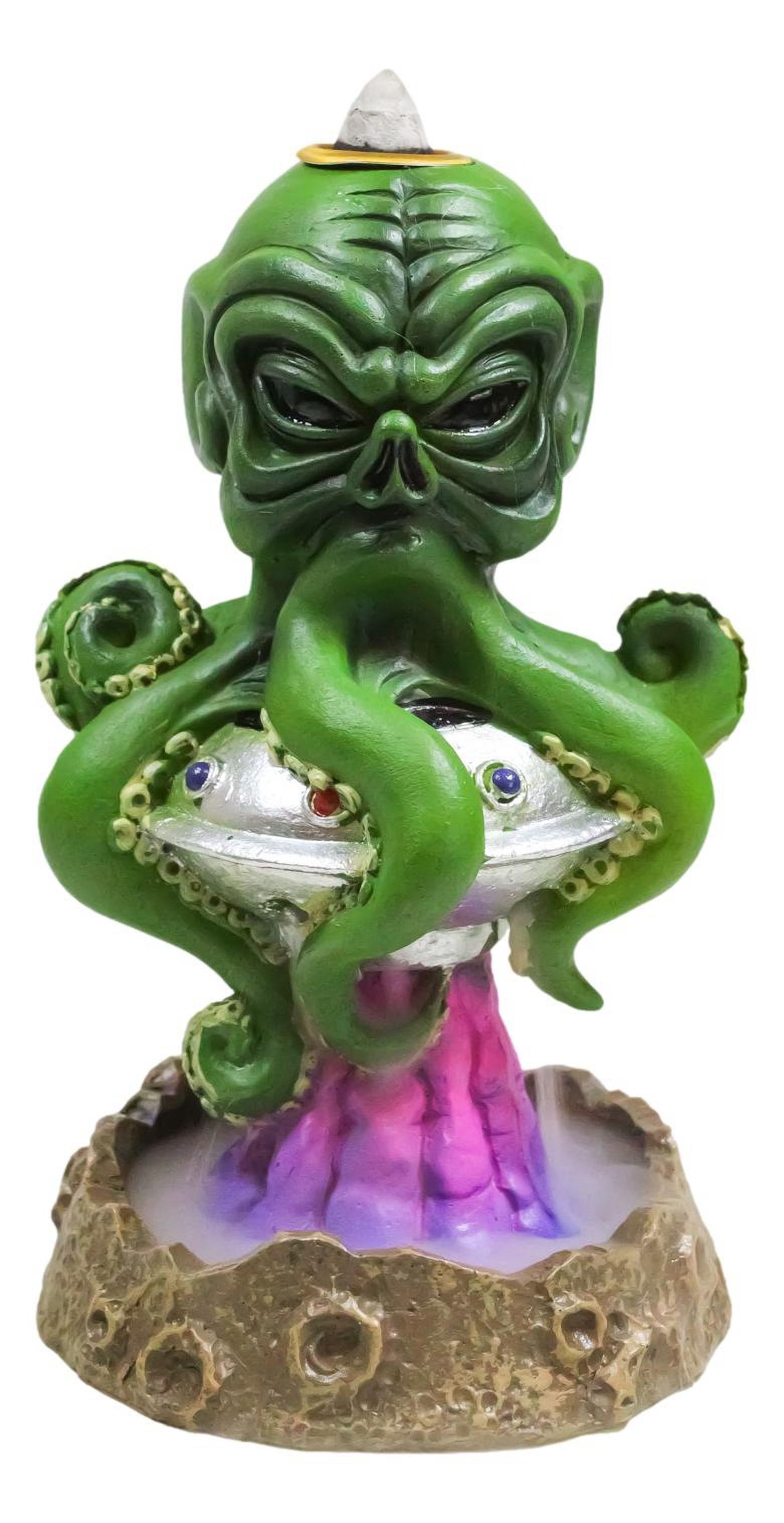 Cthulhu UFO Alien On Spaceship Saucer Moon Crater Backflow Incense Cone ...