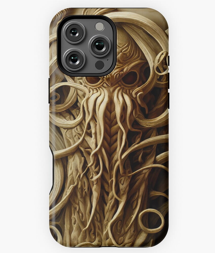 Cthulhu in Marble Statue Lovecraft Phone Case for iPhone 16 15 14 13 12 ...
