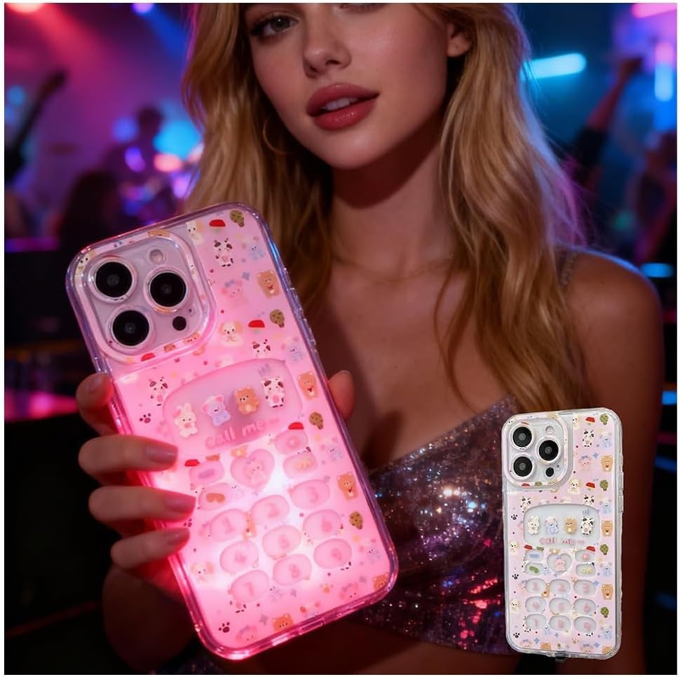 Ctleydistin LED Bowknot Phone Case, Vibrant Built-in Light up Cases ...