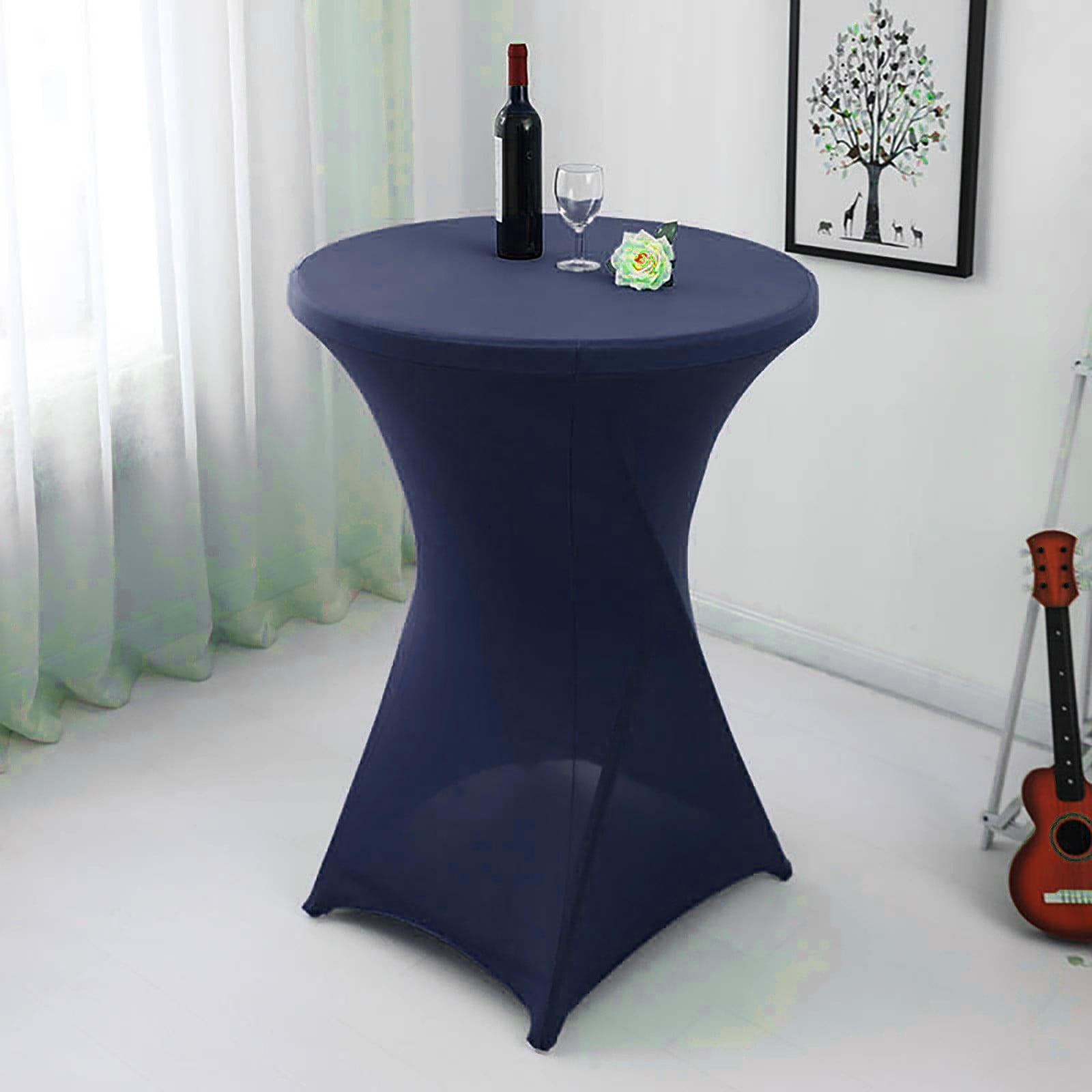 Ctnporpo 43.3x23.6 Inch Spand ex Round Tablecloth Cocktail Blue Table ...