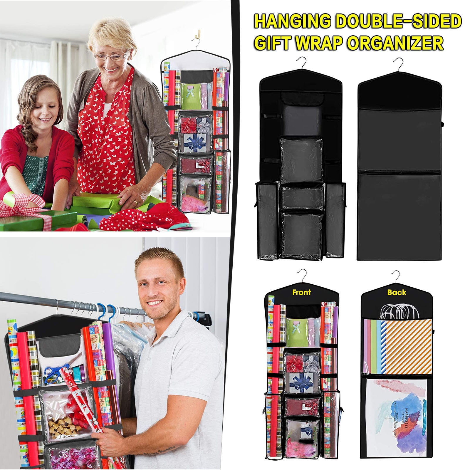 Ctnporpo Bags Paper Pockets Wrapping Storage Hanging with Multiple ...