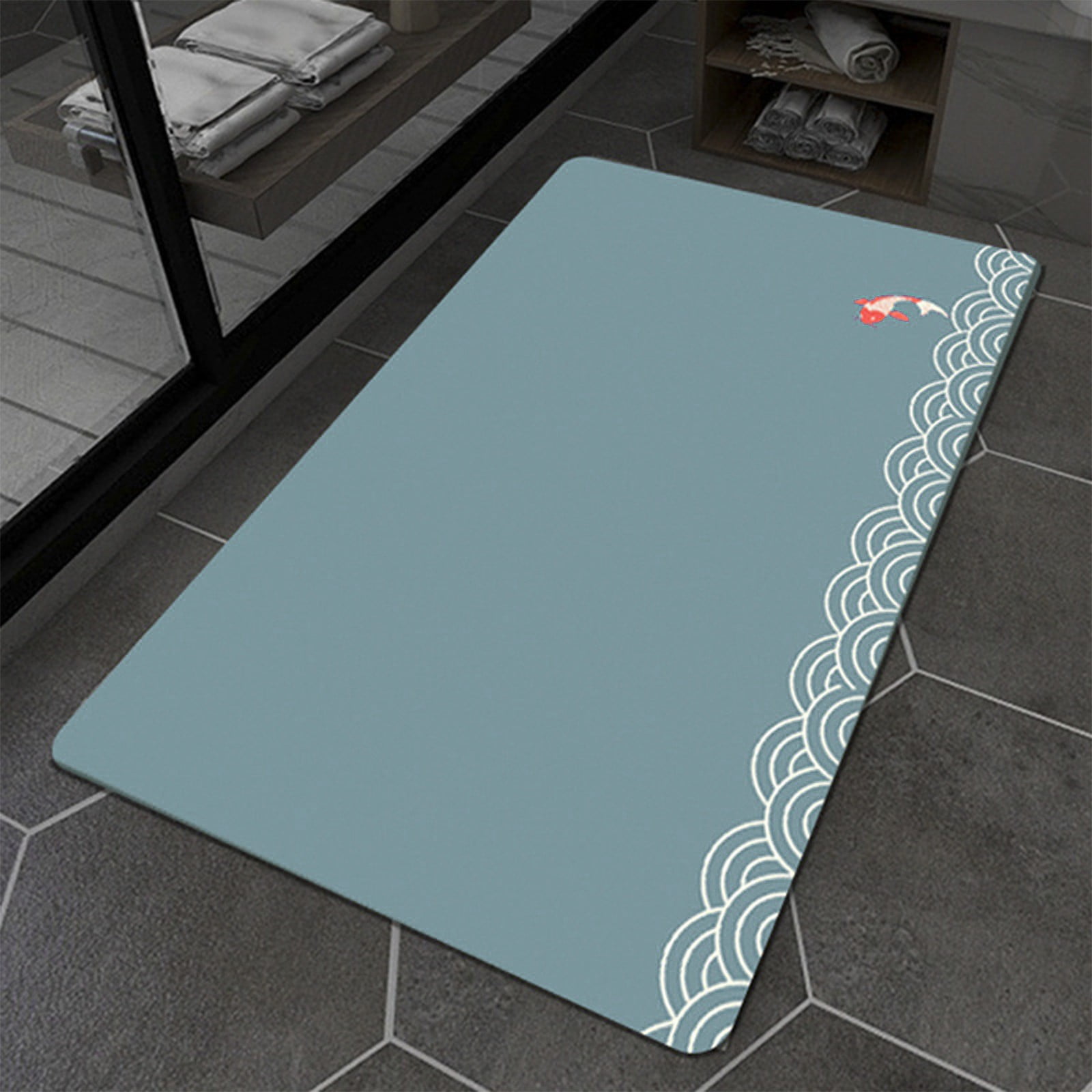 Ctnporpo Bathroom Anti Skids Mat Diatoms Mud Water Absorbing Soft Mat ...