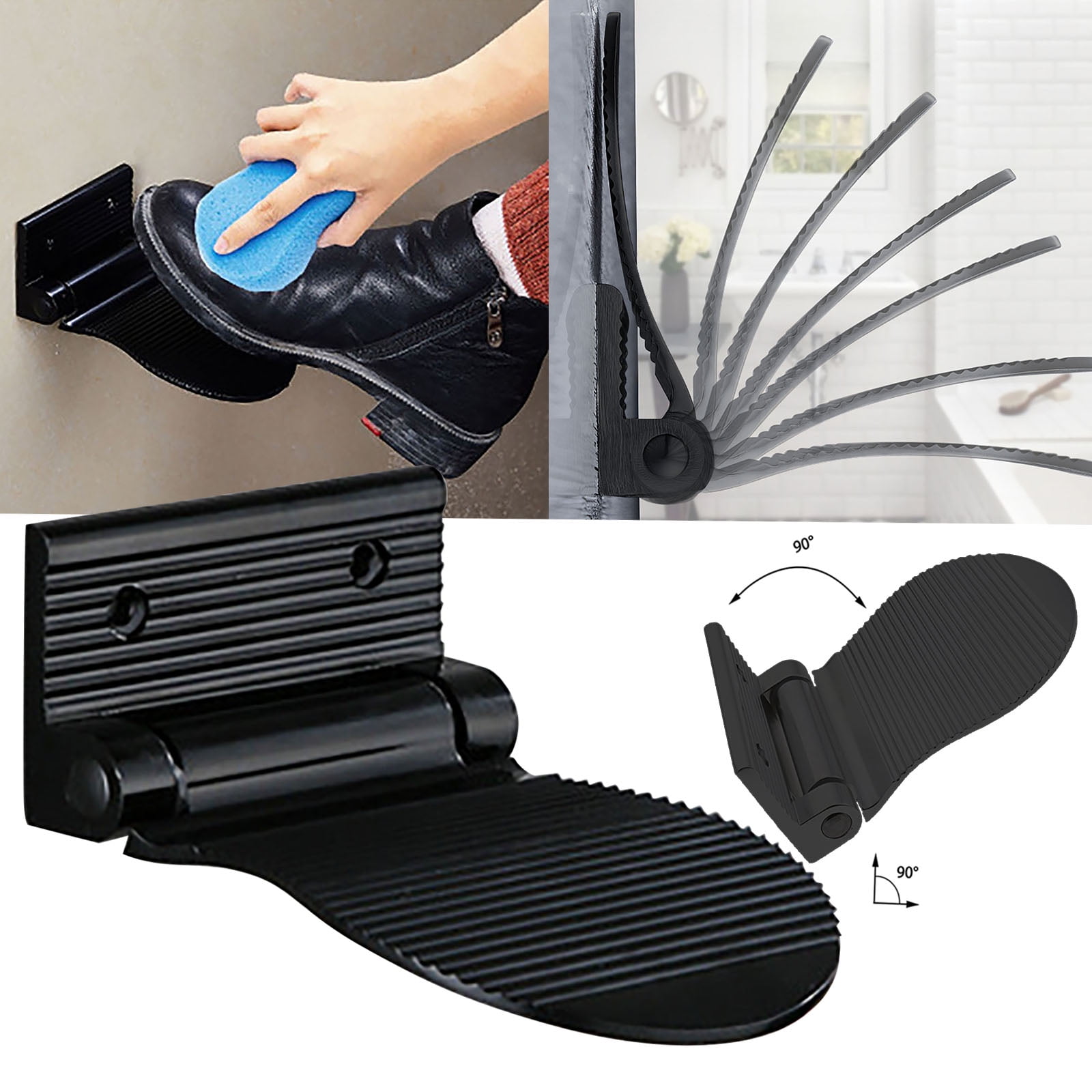 Ctnporpo Bathroom Footrest Solid Alloy Metal Shower Shaving Support ...