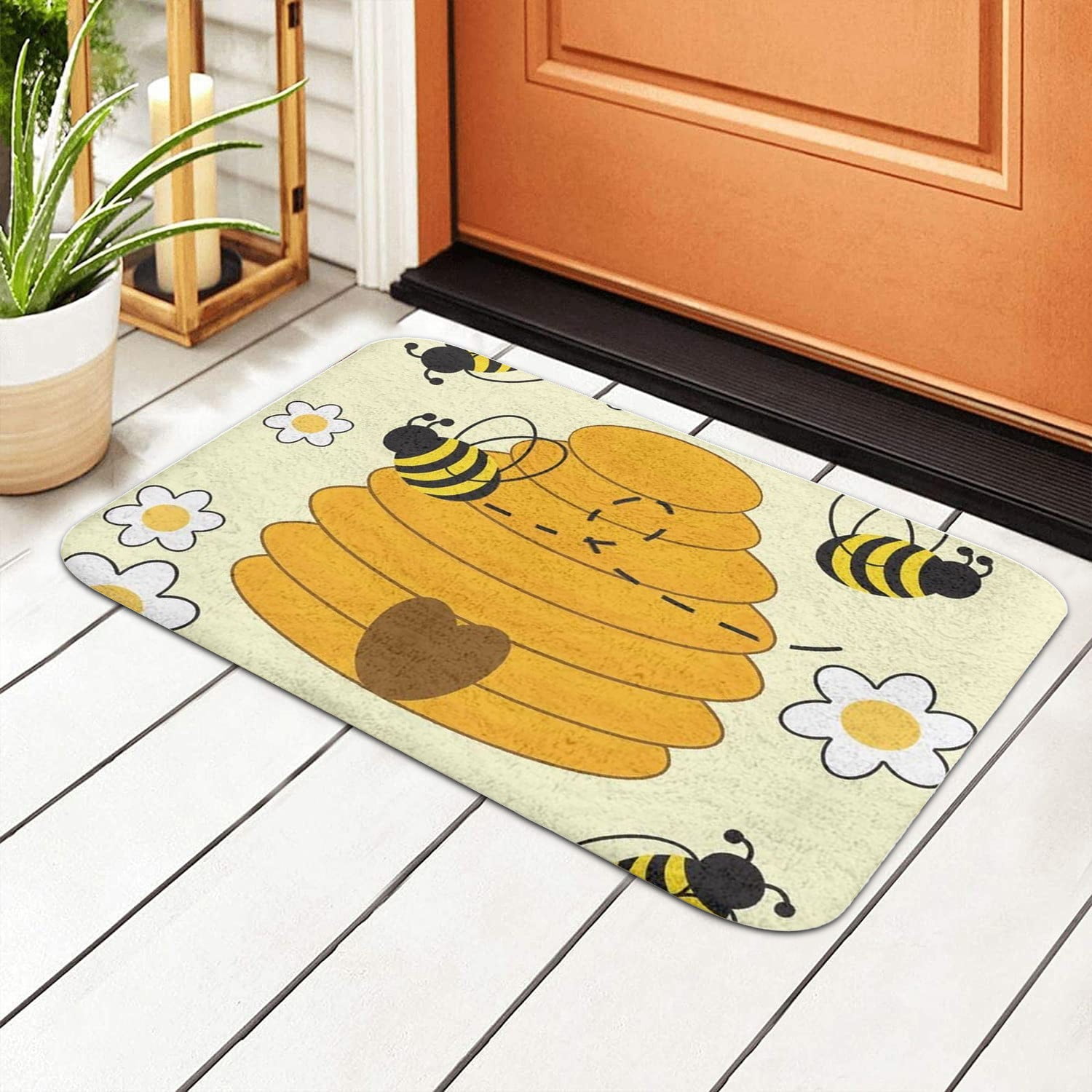 Ctnporpo Carpet Bee Festival Decoration Door Mat Anti-slip Bottom ...