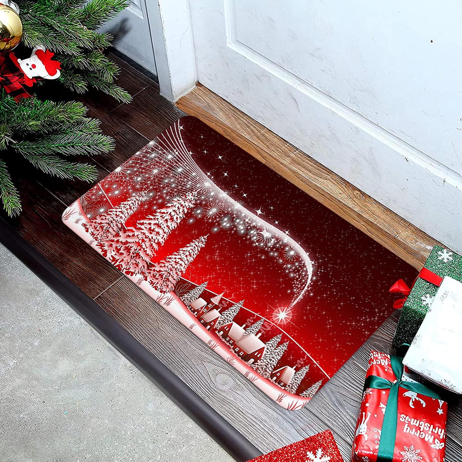 Ctnporpo Carpet Christmas Printed Floor Mat Entry Door Mat Cross Border ...