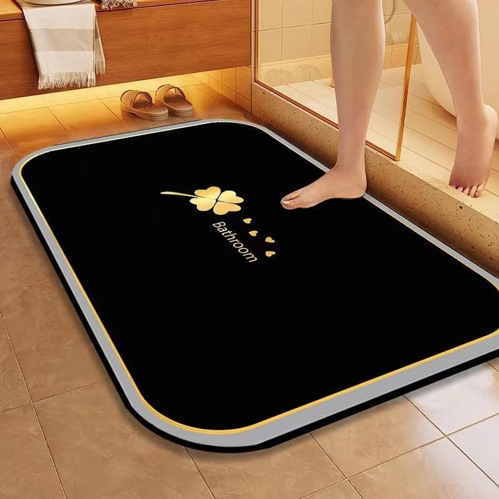 Ctnporpo Carpet Mud Floor Mat Bathroom Water Absorption Anti Household ...