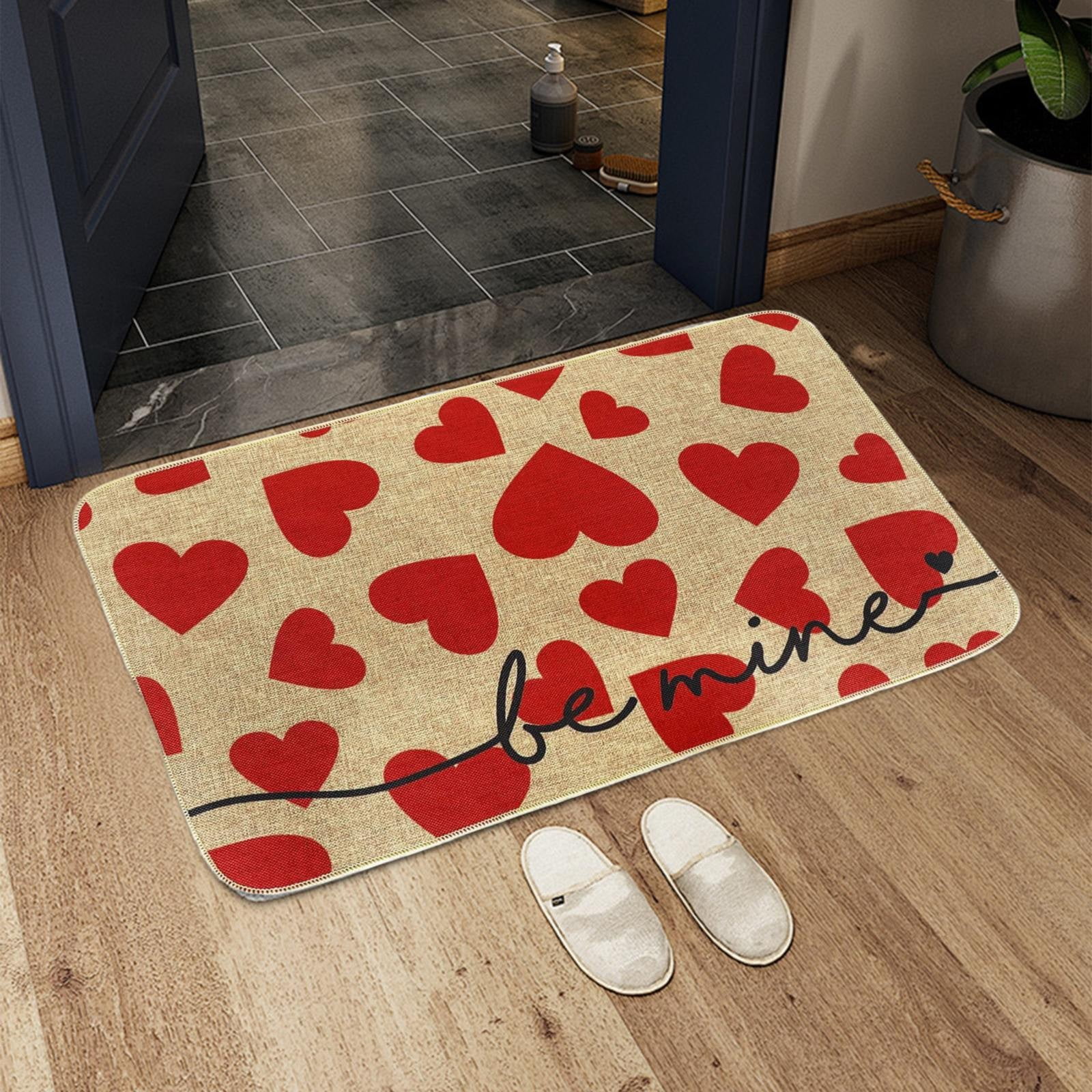 Ctnporpo Carpet Valentine's Day Welcome Decorative Door Mat Holiday Non ...