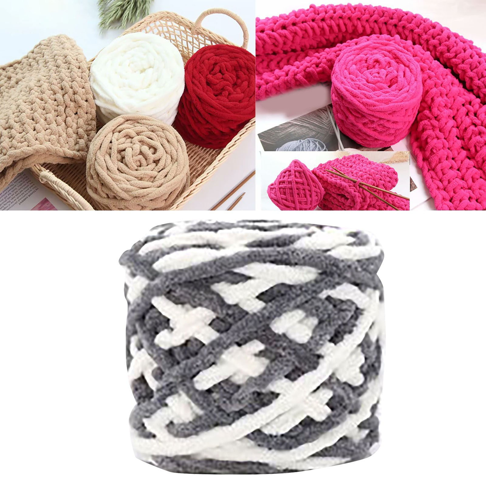 Ctnporpo Chunky Yarn Acrylic Bulky Washable Hand Knitting Yarn for DIY ...