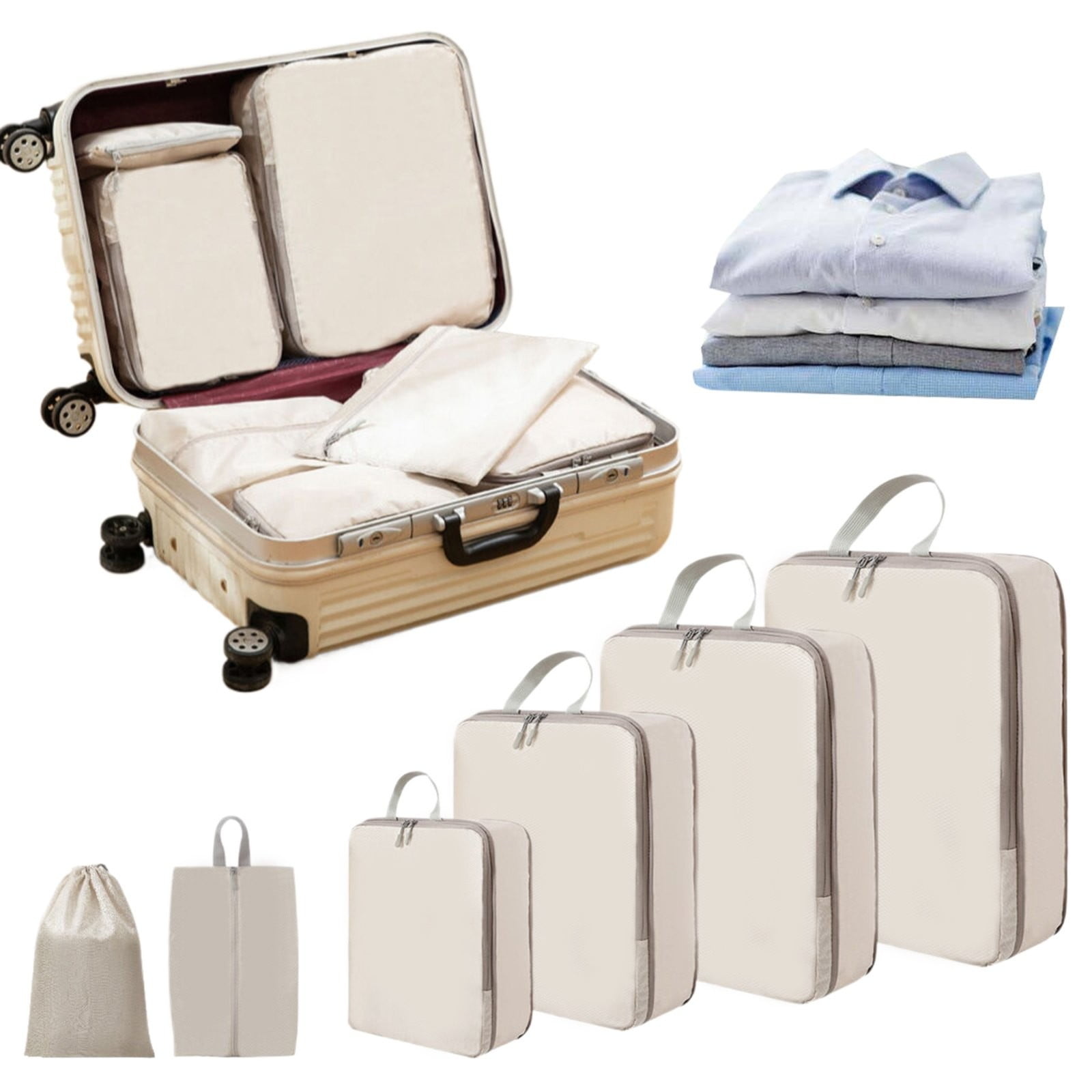 Ctnporpo Clearance Home Textile Storage 6 Set Compression Packing Cubes ...