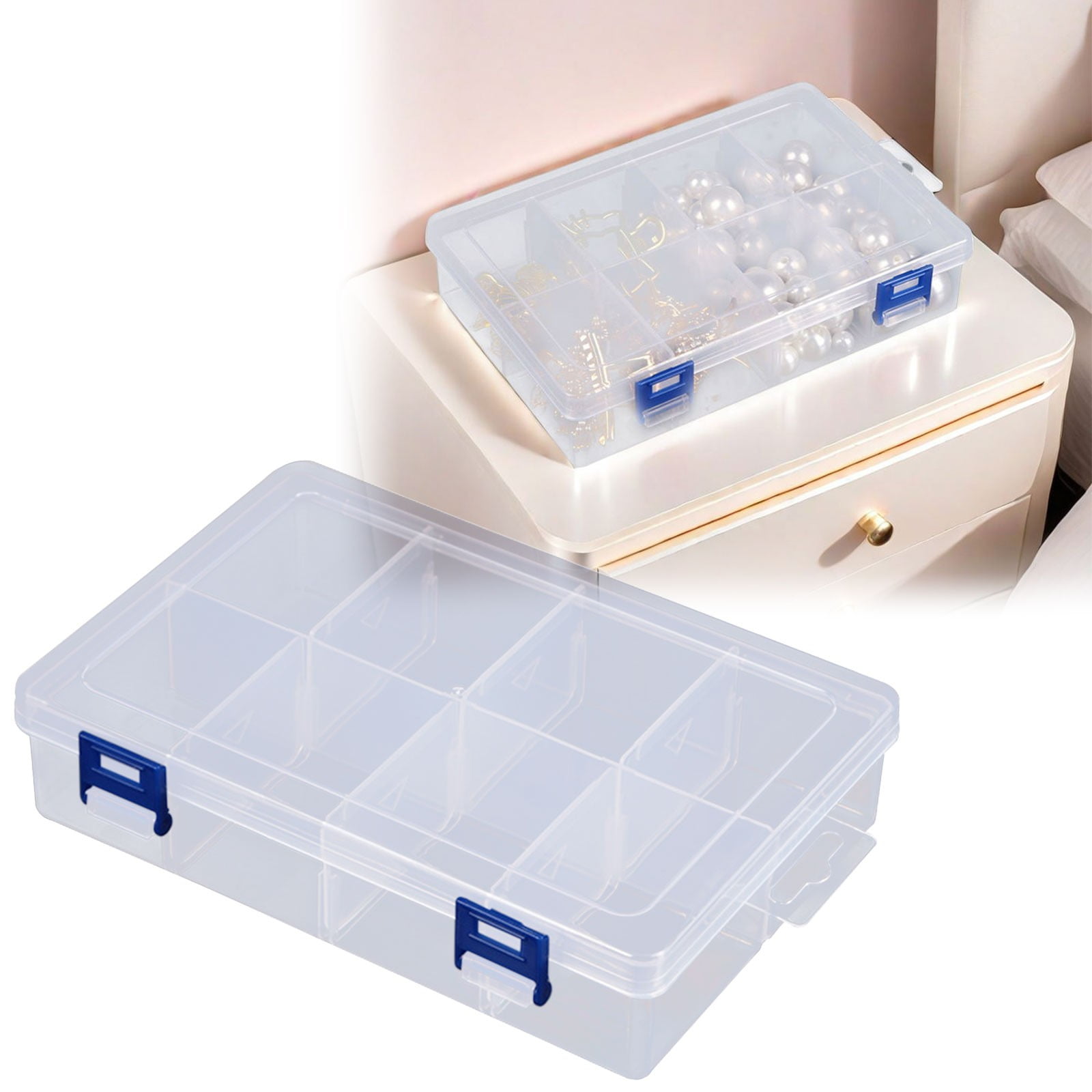 Ctnporpo Detachable Large 8 Grid Storage Box Transparent PP Plastic Box Component Parts Box ...