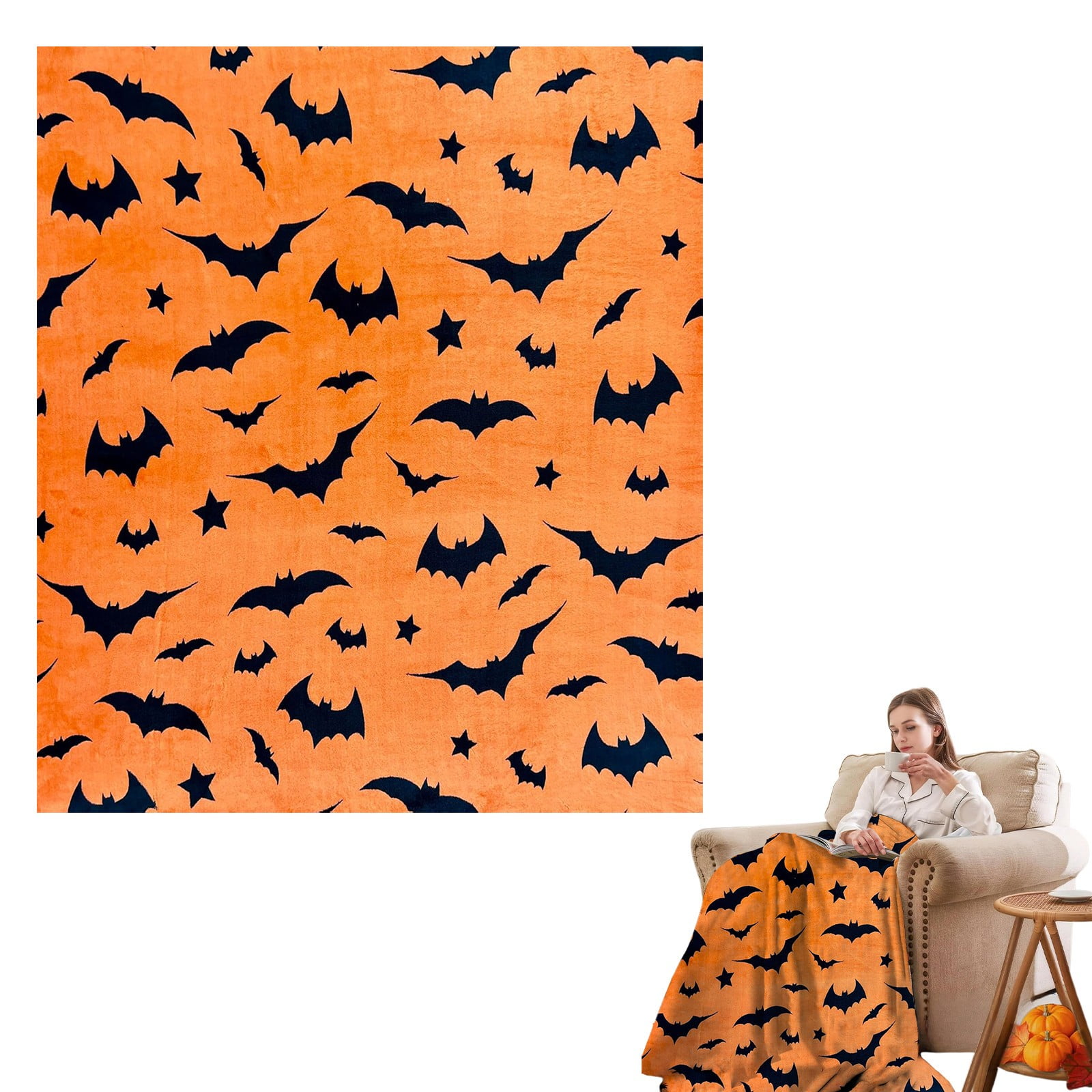 Ctnporpo Halloween Soft Blanket Pumpkin Witch Blanket Halloween Blanket Happy Halloween Soft ...