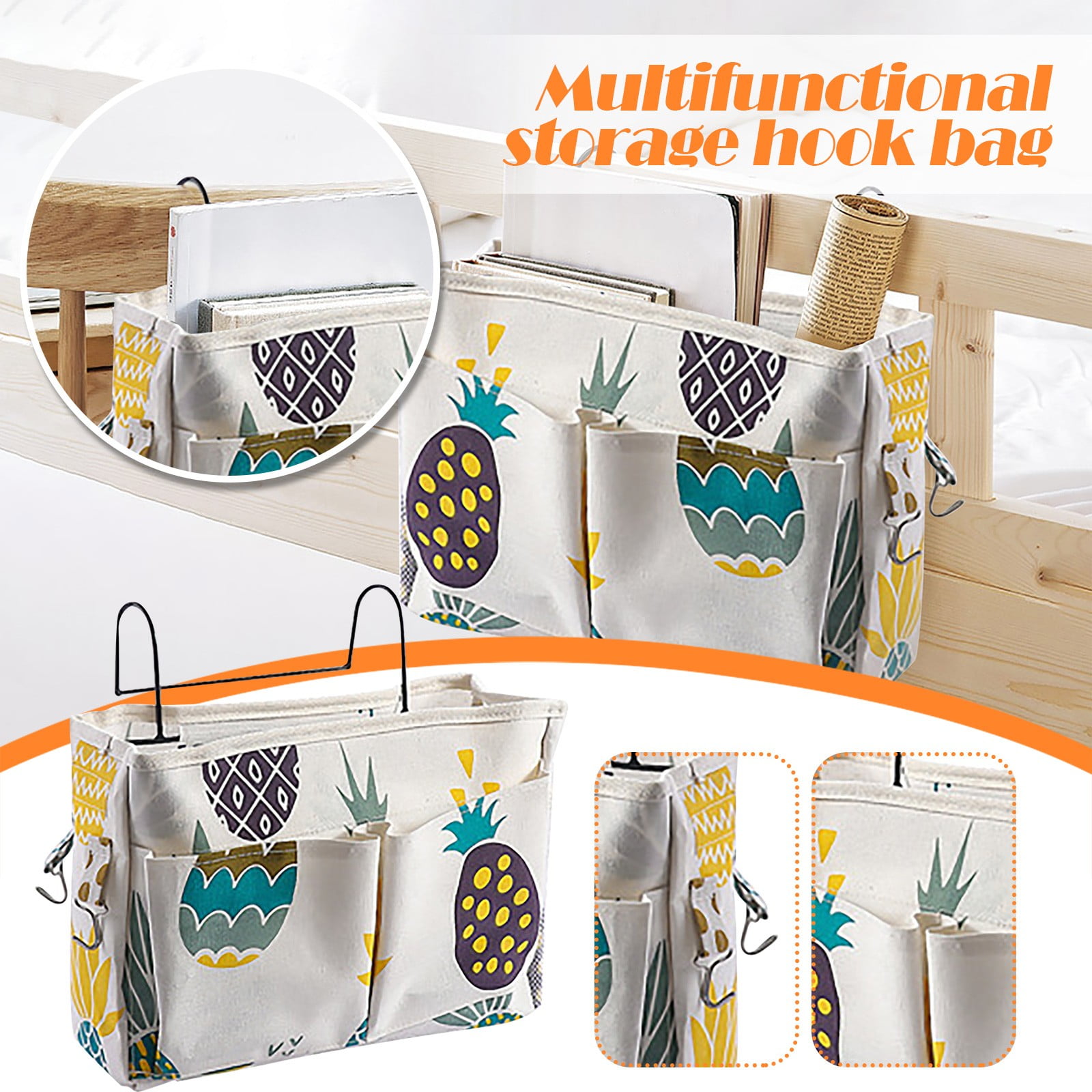 Ctnporpo Hanging Table Bedside Bedside Table Storage Basket Hanging Bag ...