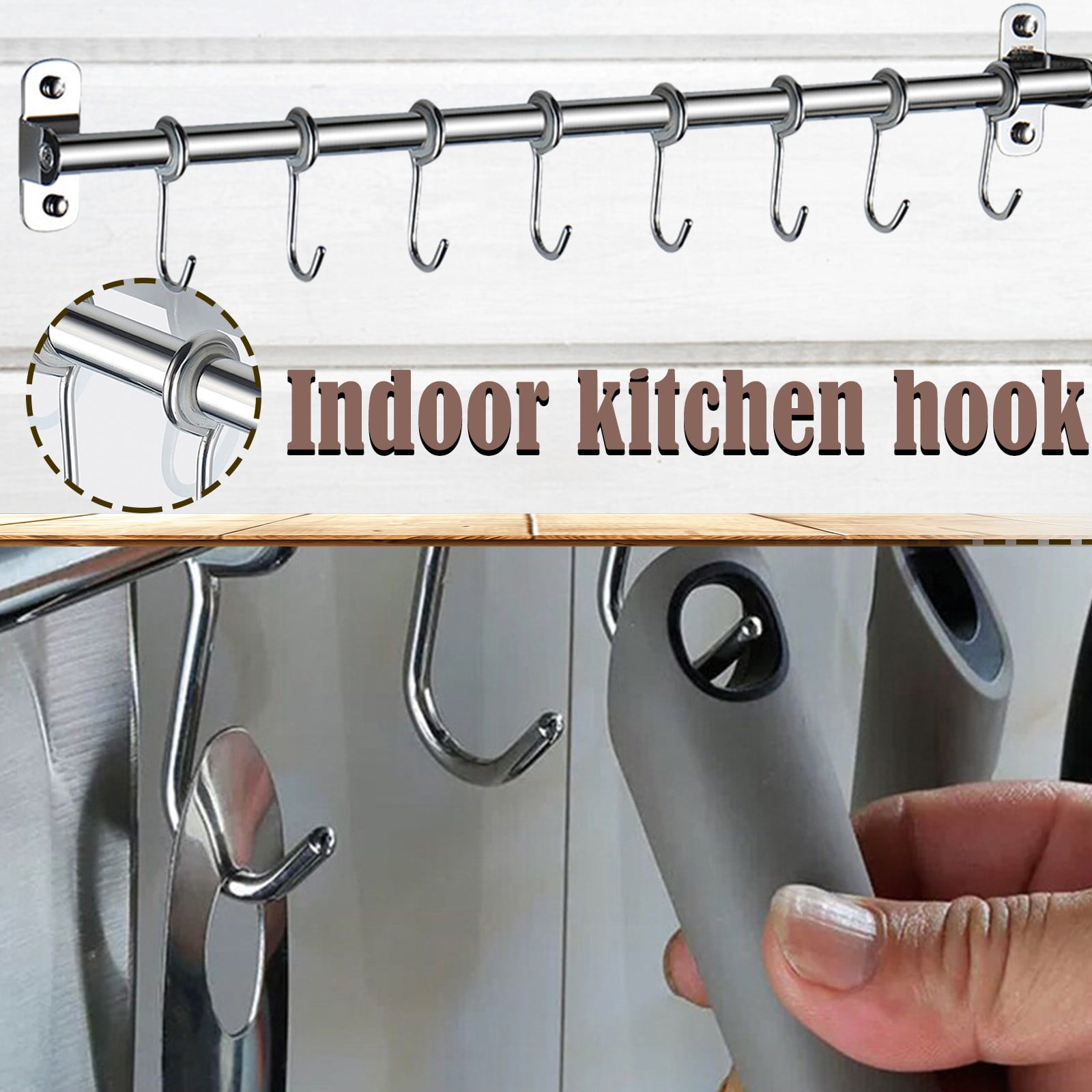 Ctnporpo Hooks Kitchen Utensil Storage Hanger Steel Space Stainless ...