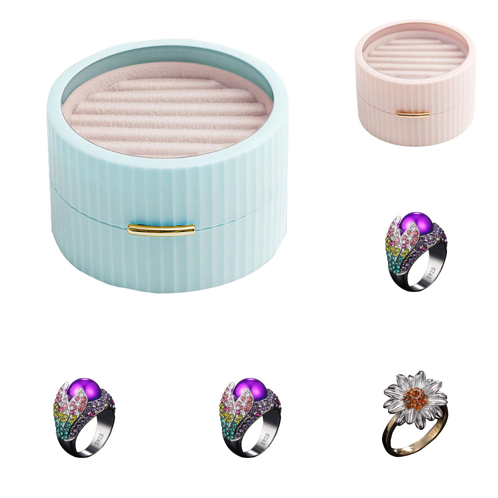Ctnporpo Lady Ring Petal Retro Ring Color Ladies Inlaid Ring Alloy Full ...