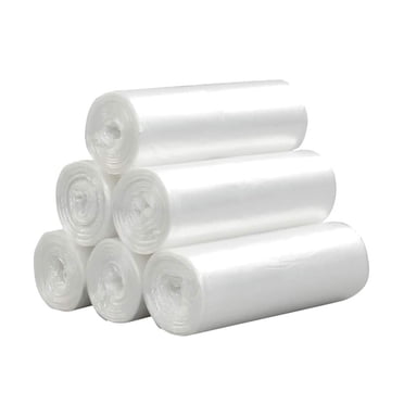 PlasticMill 6 Gallon High Density Clear Garbage Bag,6 MICRON,20x22,100 ...
