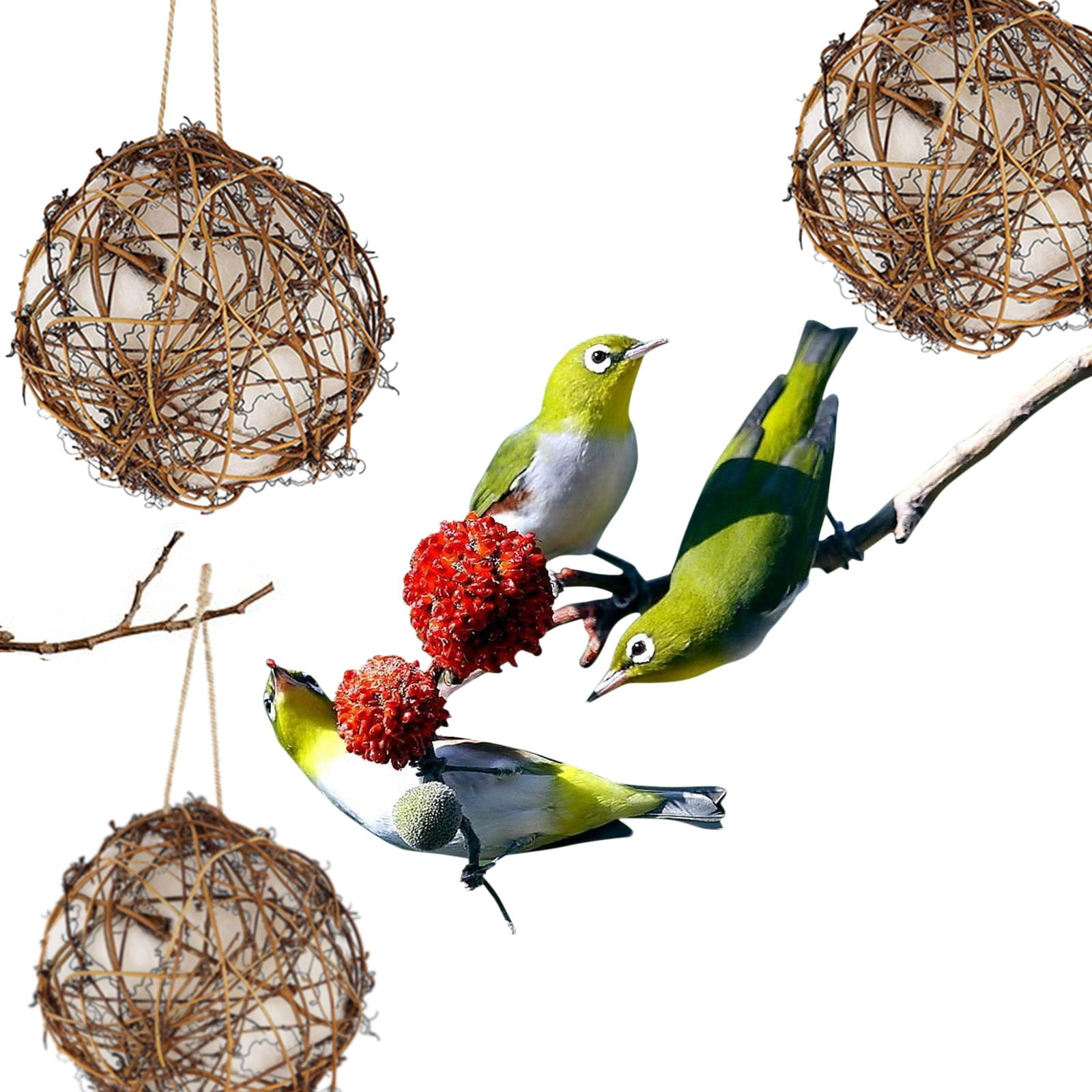 Ctnporpo Set of 3 Globe Hummingbird Nesters, Full of Bird Nesting ...