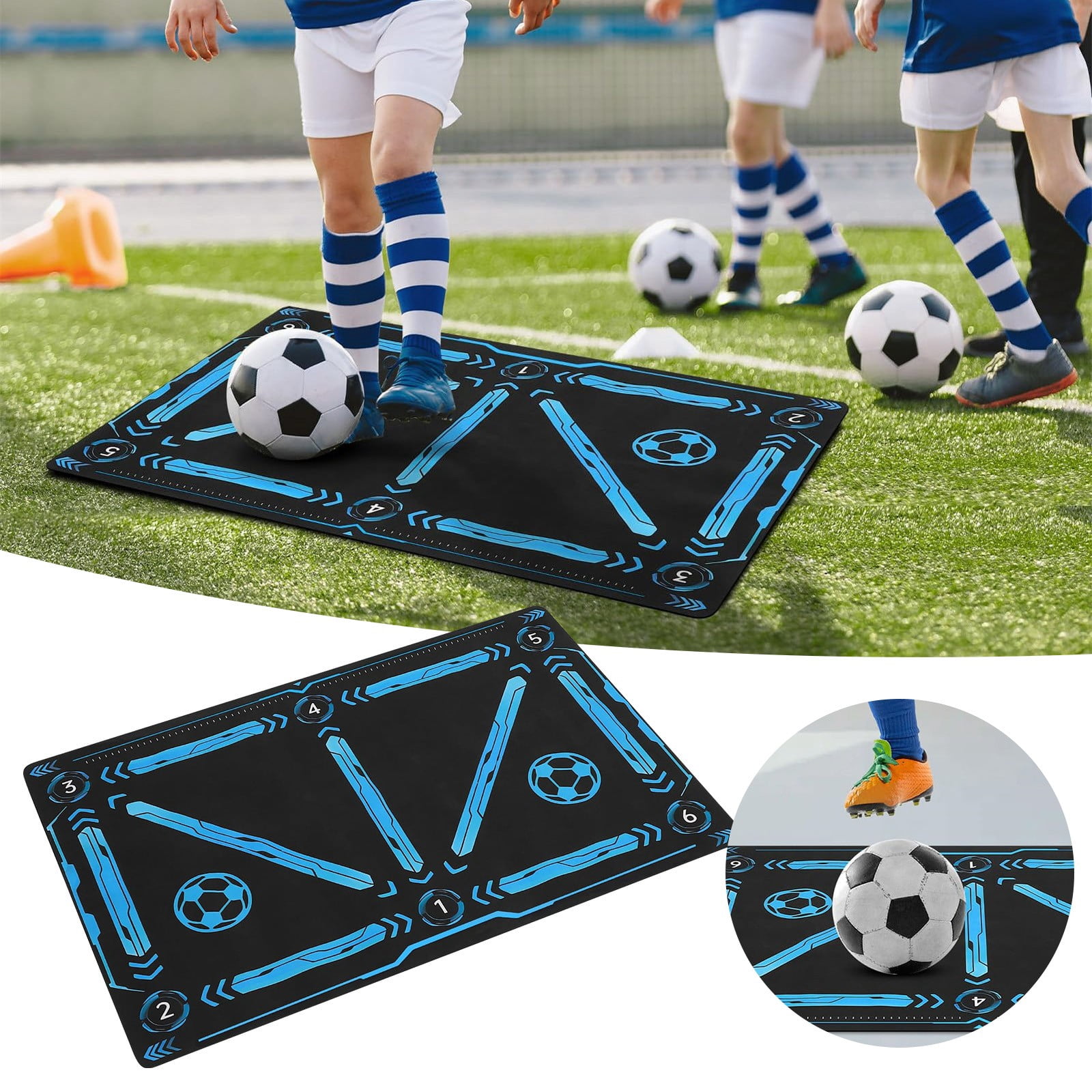 Ctnporpo Soccer Footwork Mat Training Agility Pad Soccer Training ...