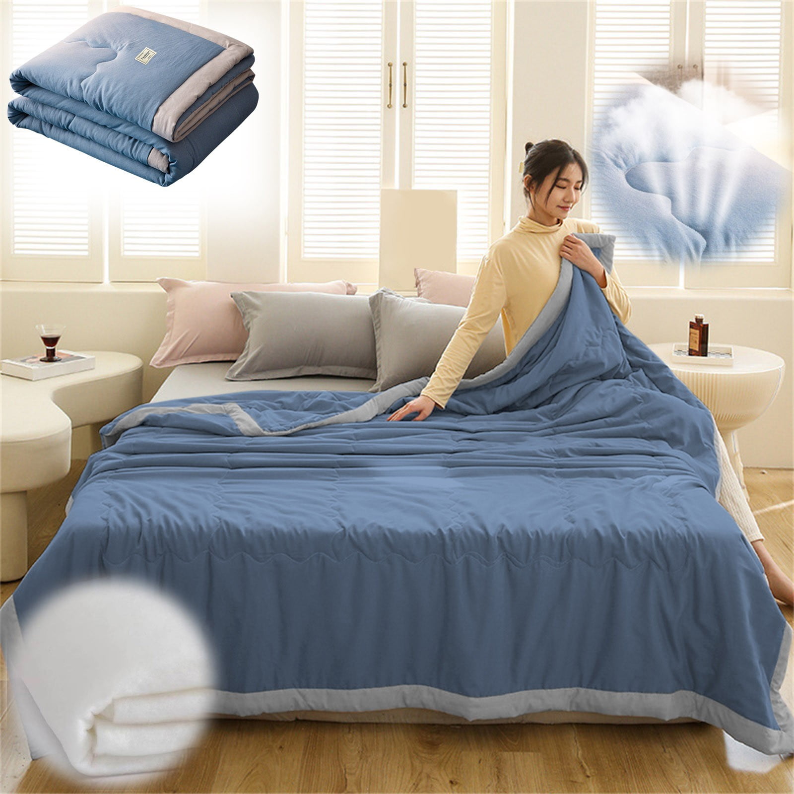 Ctnporpo Soybean Fiber Cool Quilt Washed Cotton Summer Cool Quilt Japanese Style Children's ...