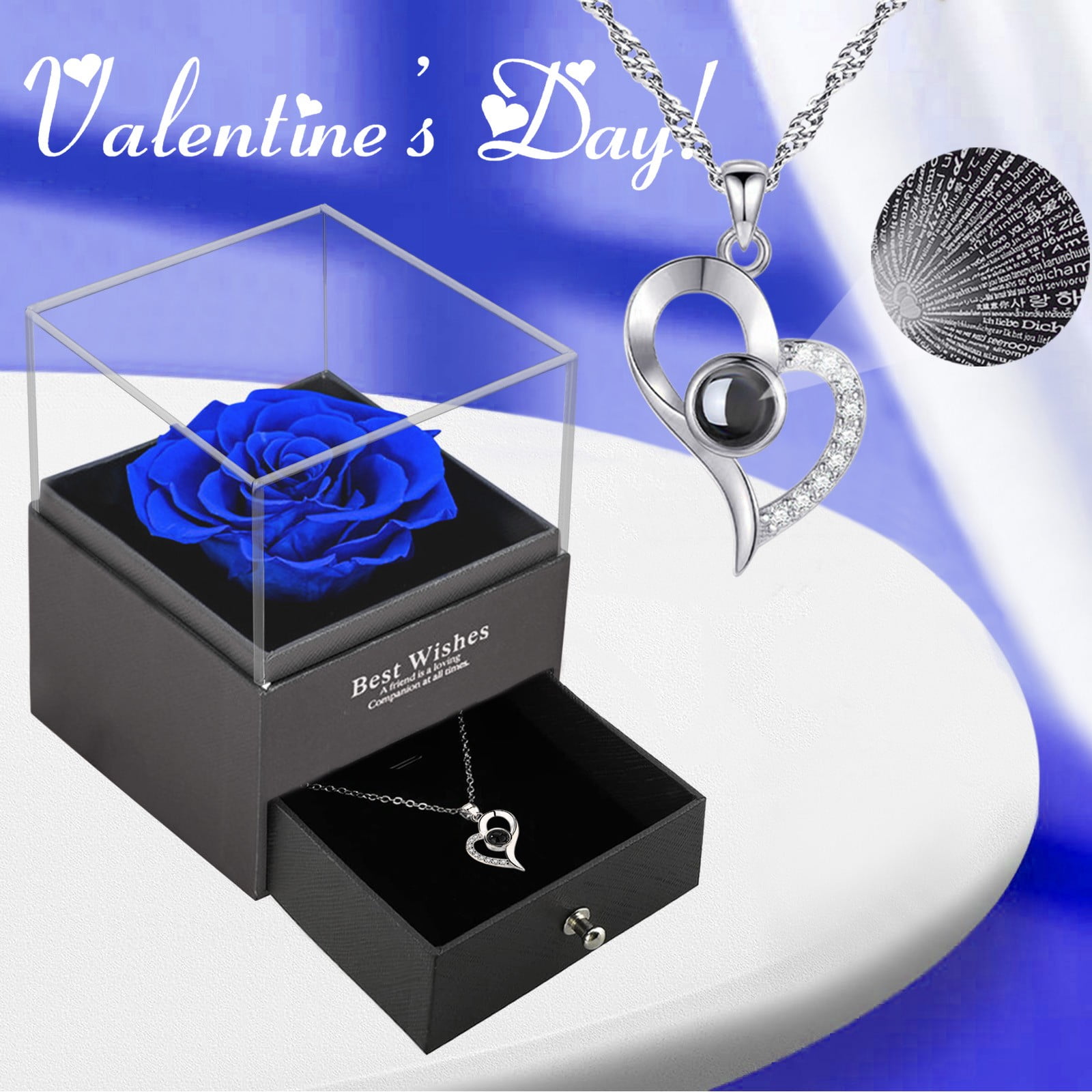 Ctnporpo Storage Case Everlasting Flower Gift Box Rose Preservation Flower Box Valentine's Day ...