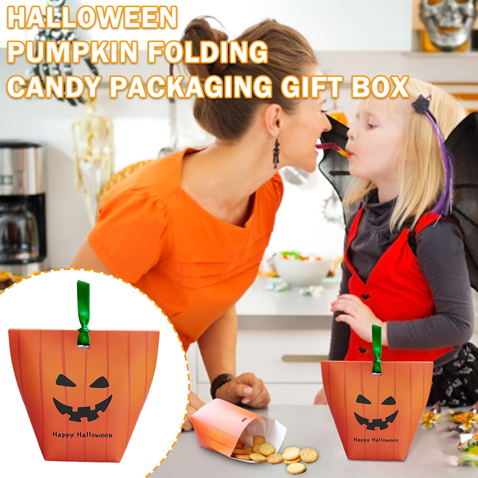 Ctnporpo Storage Case Pumpkin Creative Packaging Box Halloween Folding ...