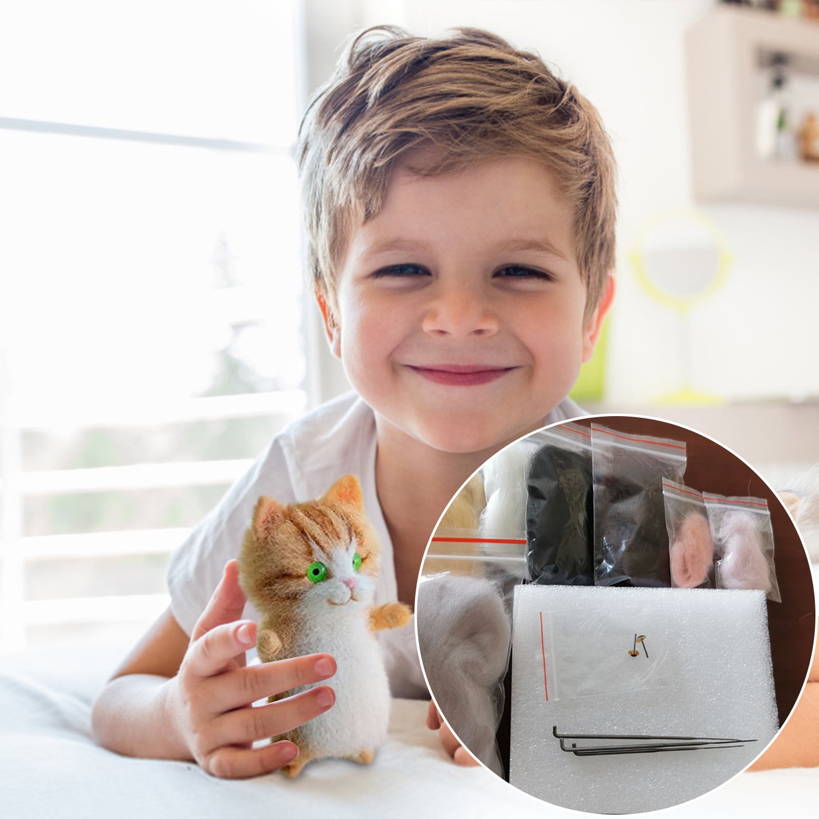 Ctnporpo Woolen Needle DIY Kit Kitty Wool Felts Poke Poke Handmade ...