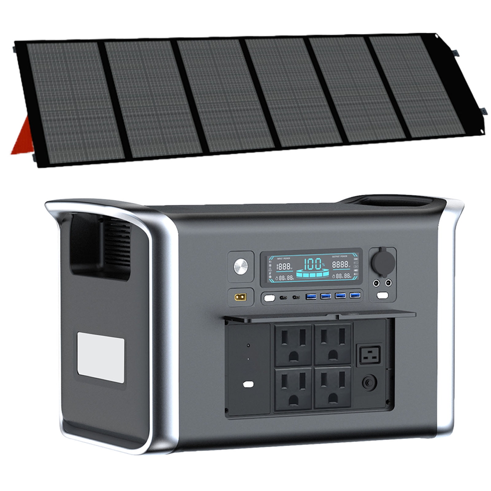 Ctolity 2400W Portable Power Station With 200W Solar Panel,2048Wh Solar ...