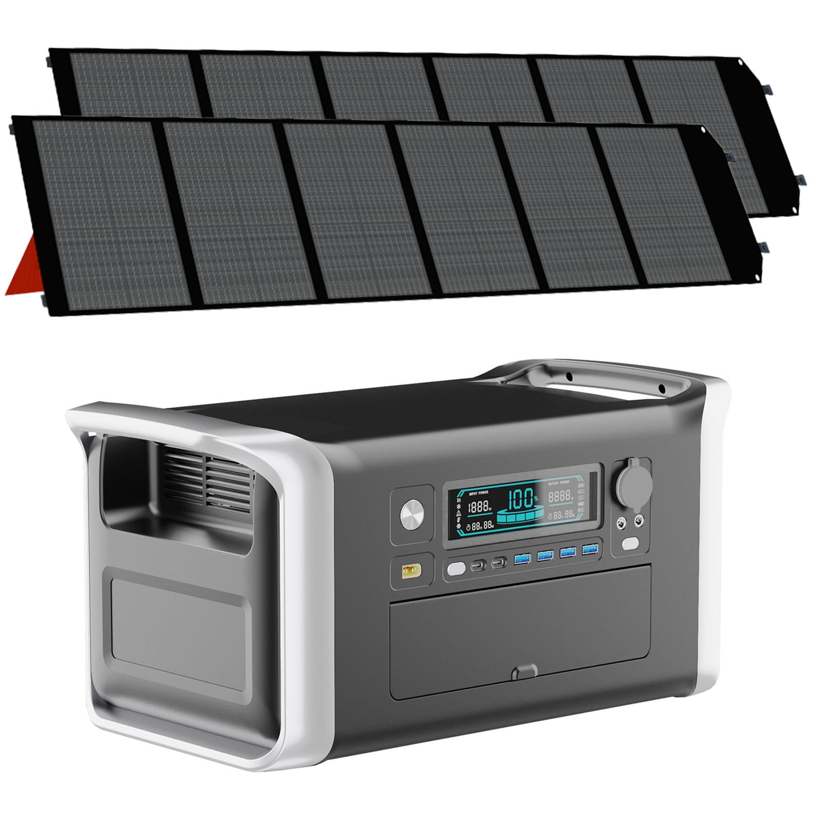 Ctolity Portable Power Station 1800W with 2*200W Foldable Solar Panel ...