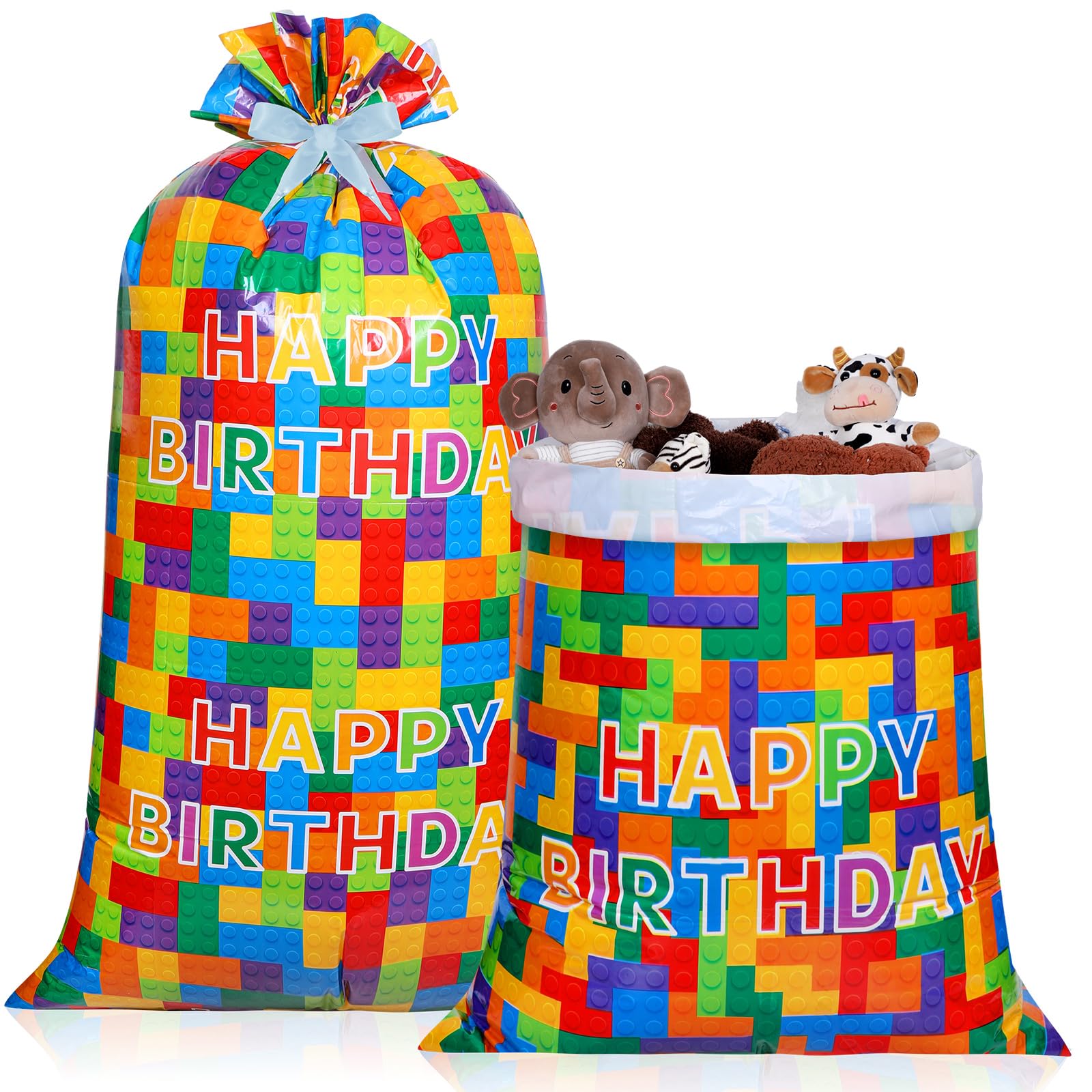 Ctosree 2 Pcs PresNok 70" x 40" Extra Large Gift Bag Building Block ...