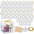 Ctosree 48pcs Clear Favor Boxes with Handles Mini Plastic Gift Box ...