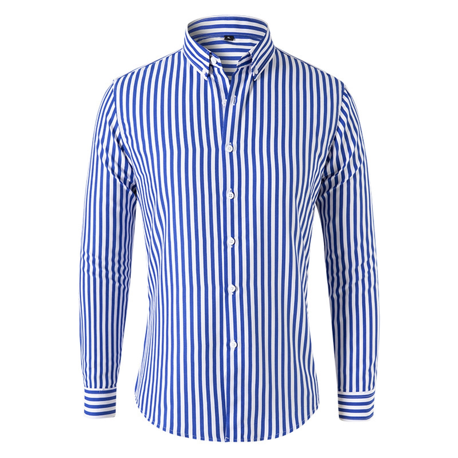 Ctreela Classic Casual Vertical Striped Shirt for Men Regular Fit Long ...