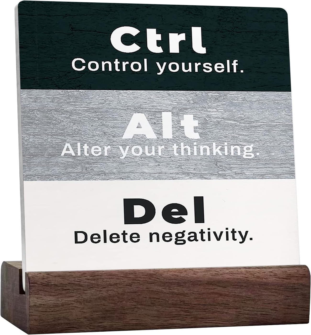 Ctrl+Alt+Del Black And White Sign Desk Decor,Inspirational Ceramic Desk ...