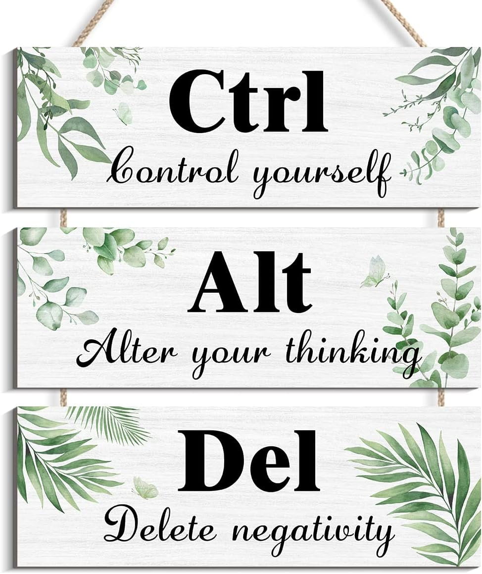 Ctrl Alt Del Wall Decor, Control Yourself Alter Your Thinking Delete ...
