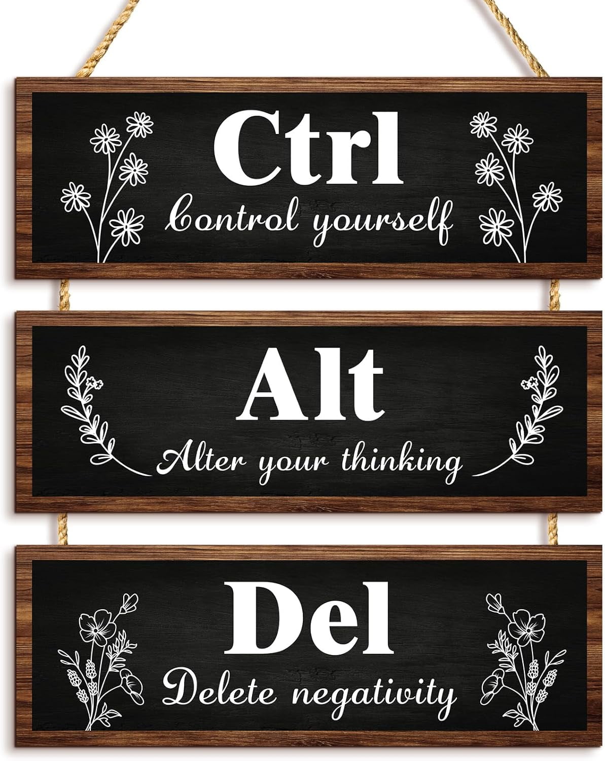 Ctrl Alt Del Wall Decor, Control Yourself Alter Your Thinking Delete Negativity Office Decor ...