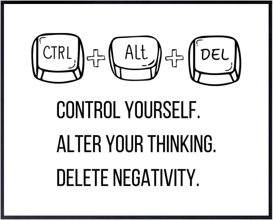 Ctrl+Alt+Delete White Version – Minimalist Motivational Wall Art for ...