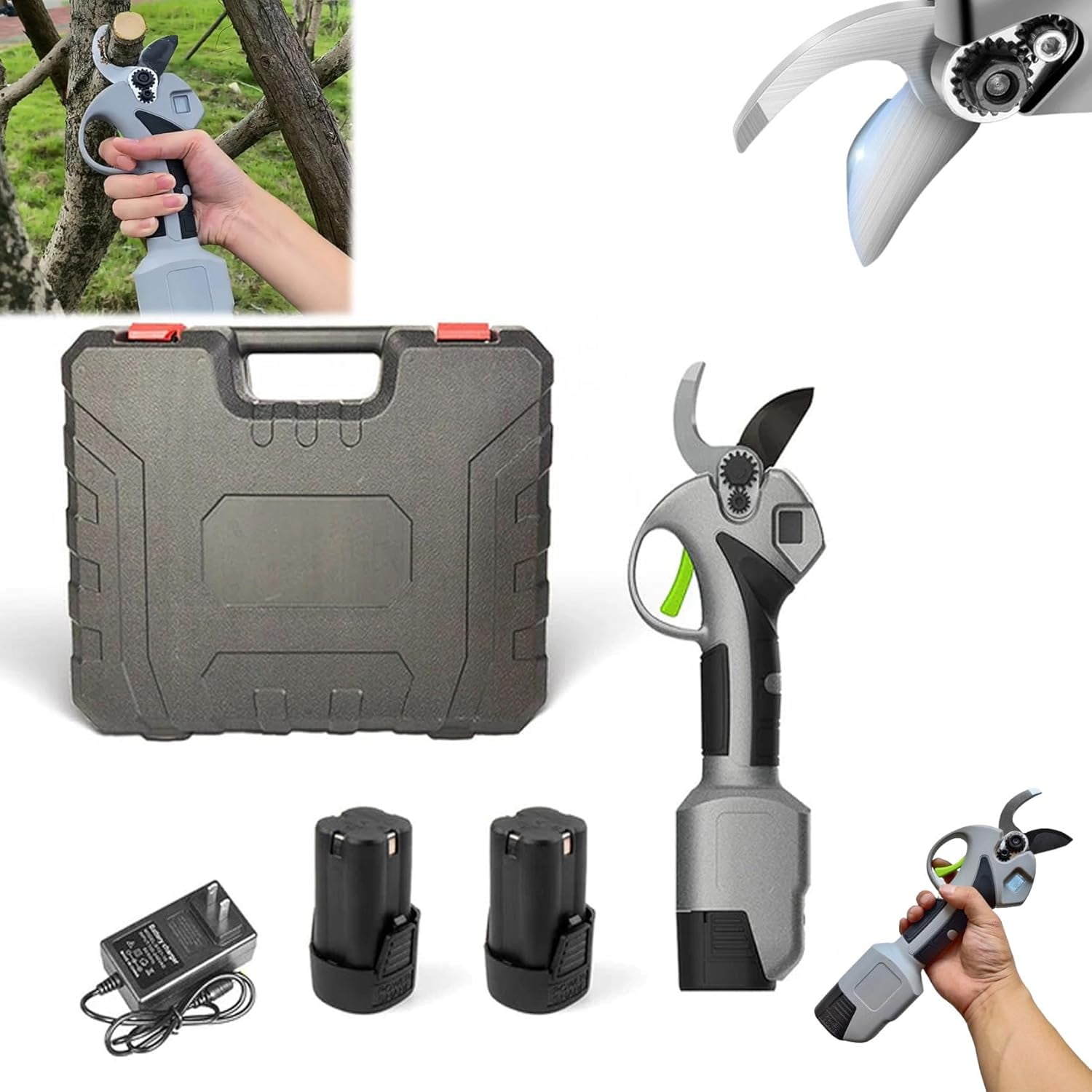 Cttopkmall - Garden Electric Pruning Shears with Battery and Charger ...