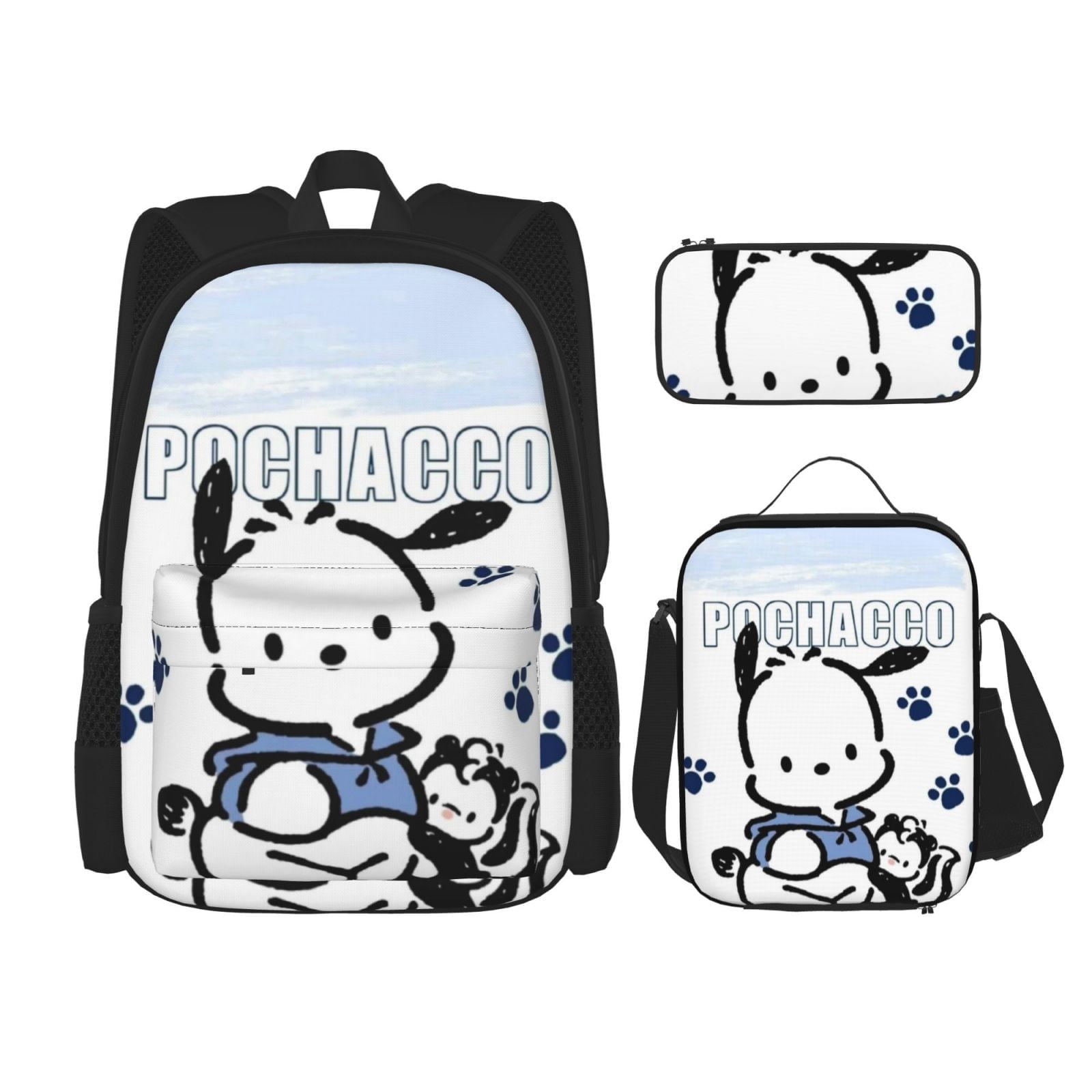 Ctue Pochacco Backpack 3 Pieces Set With Lunch Box And Pencil Case ...