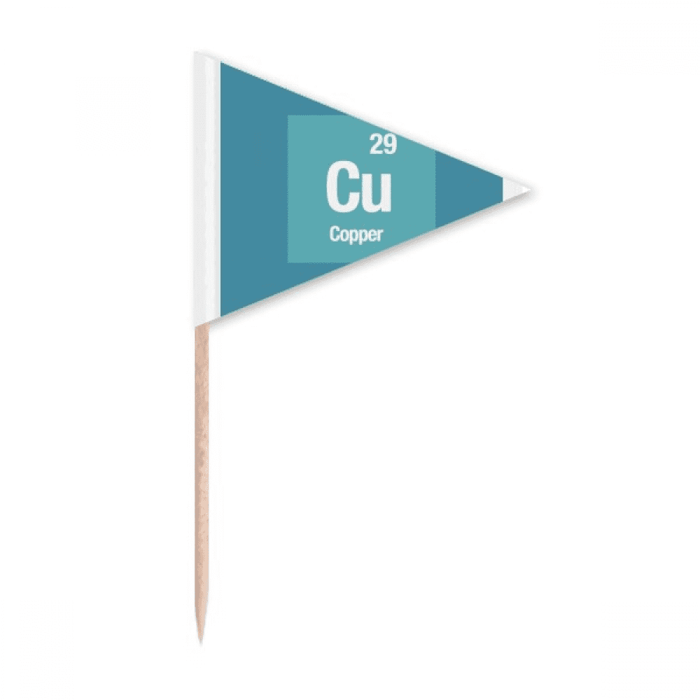 Cu Copper Checal Element Science Toothpick Triangle Cupcake Toppers ...