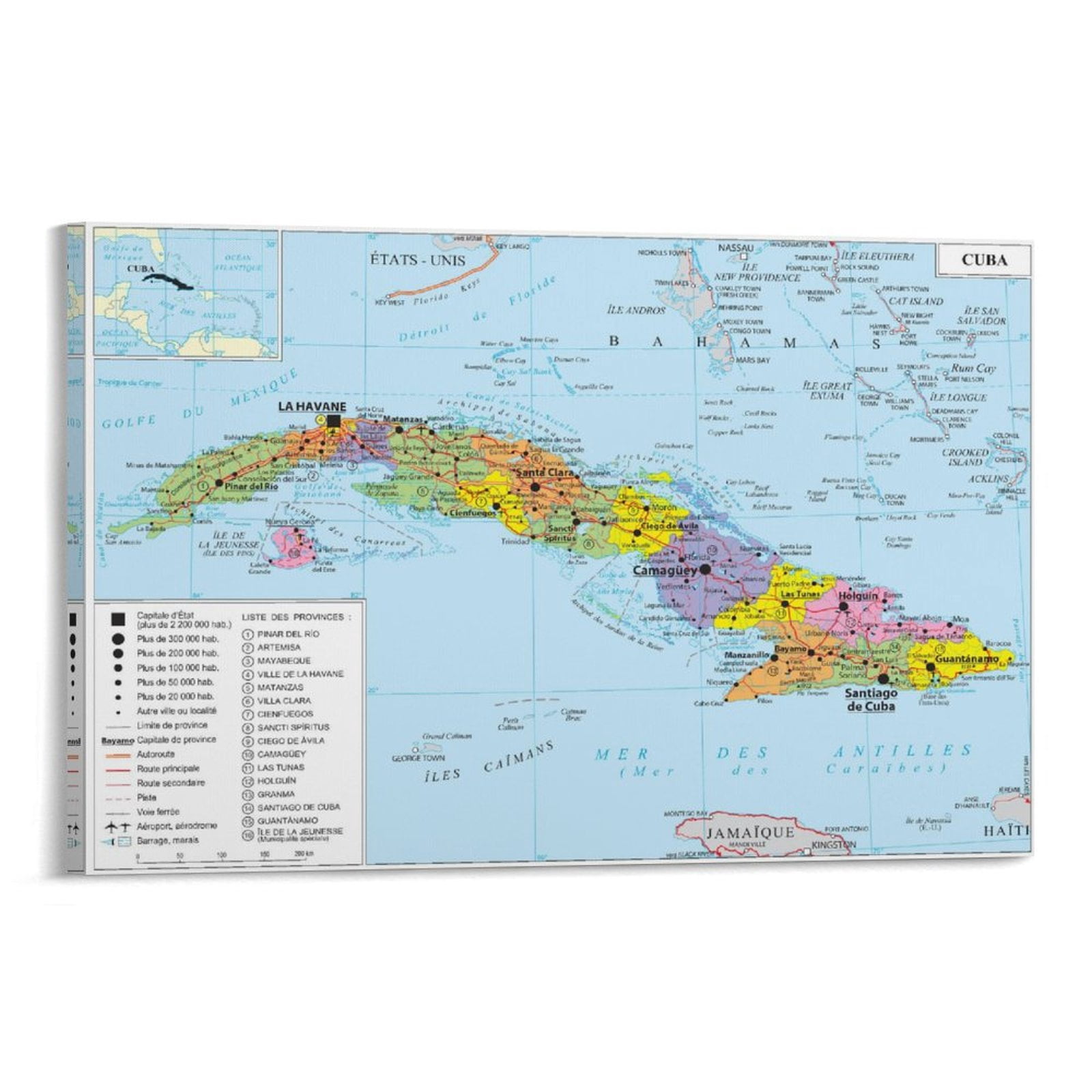 Cu-ba Map Posters Posters Art Print Wall Photo Paint Poster Hanging ...