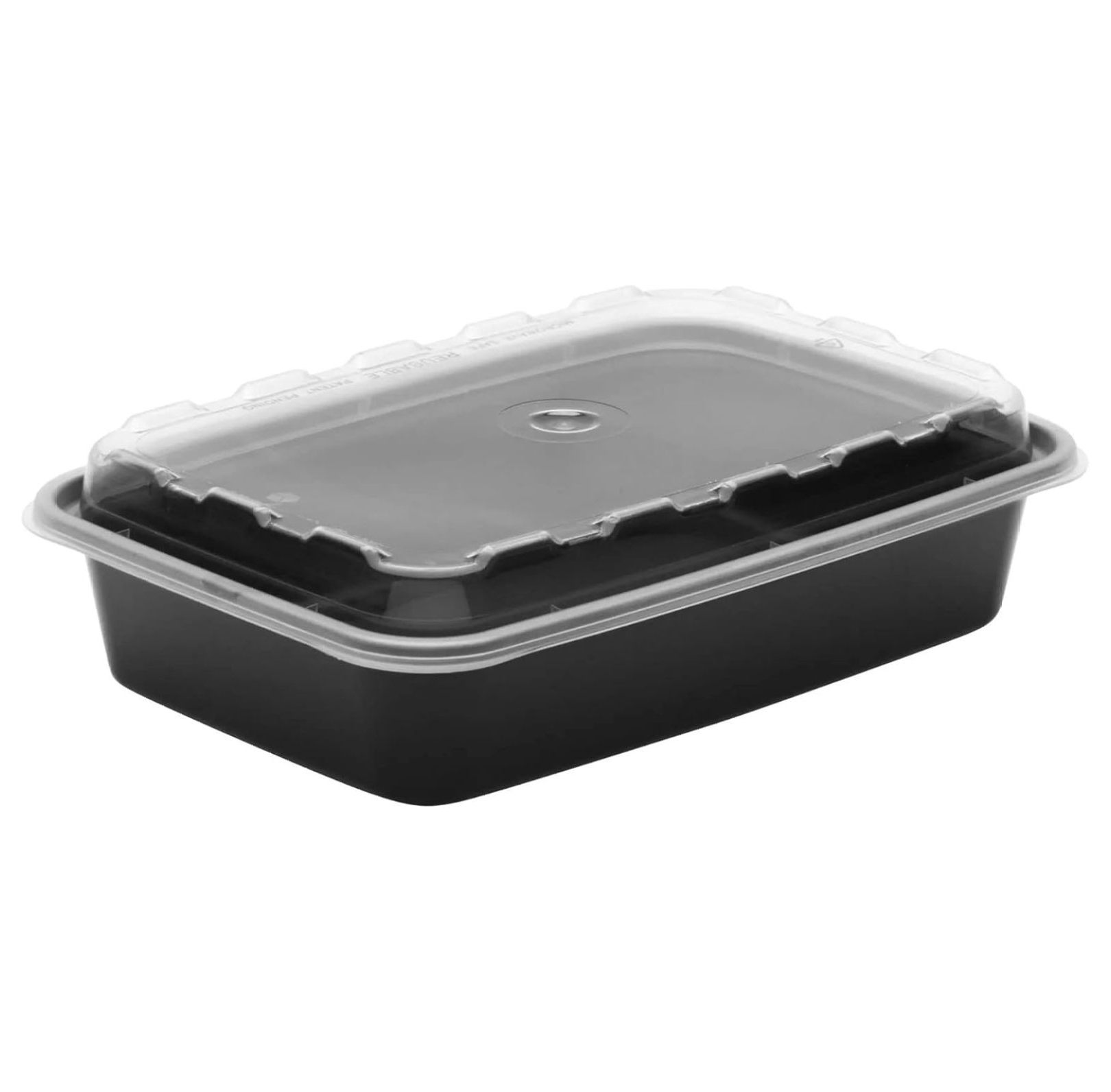 CuBE 16 Oz Black Bottom Rectangle Container W/Lid 150/Case - Walmart.com