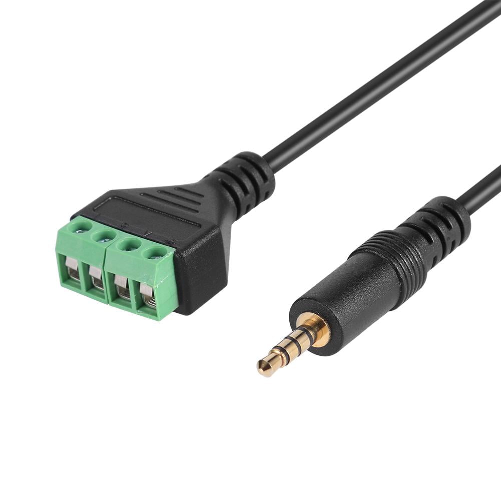 CuKPLS 3.5mm Stereo 4 Pole Male Plug To 4 Pin Av Screw Video Balun ...
