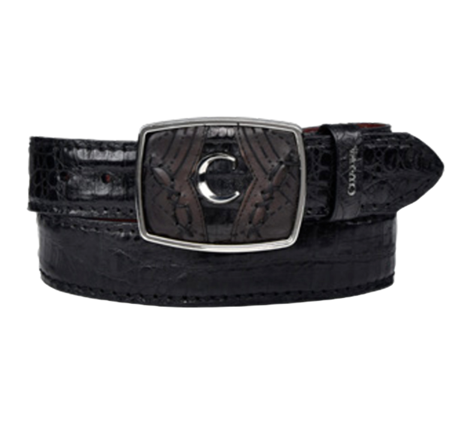 Cuadra Men's Plunge Black Caiman Laser Belt BC349 - Walmart.com