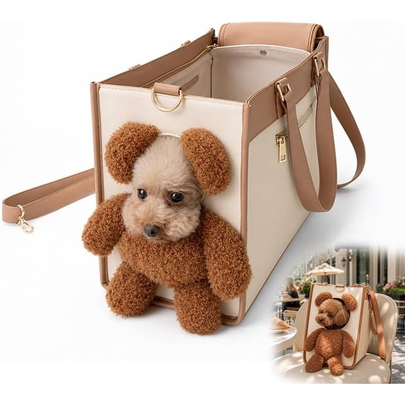 The Cub Carrier Teddy Carrier Bag for Dogs Small Pet Travel Tote Head ...