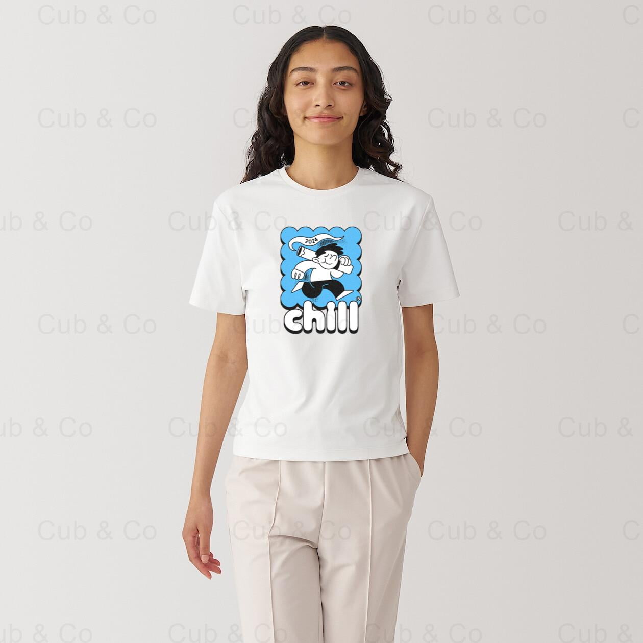 Cub & Co72 Chill Out T shirt with Simple Cool Summer Typography, for ...