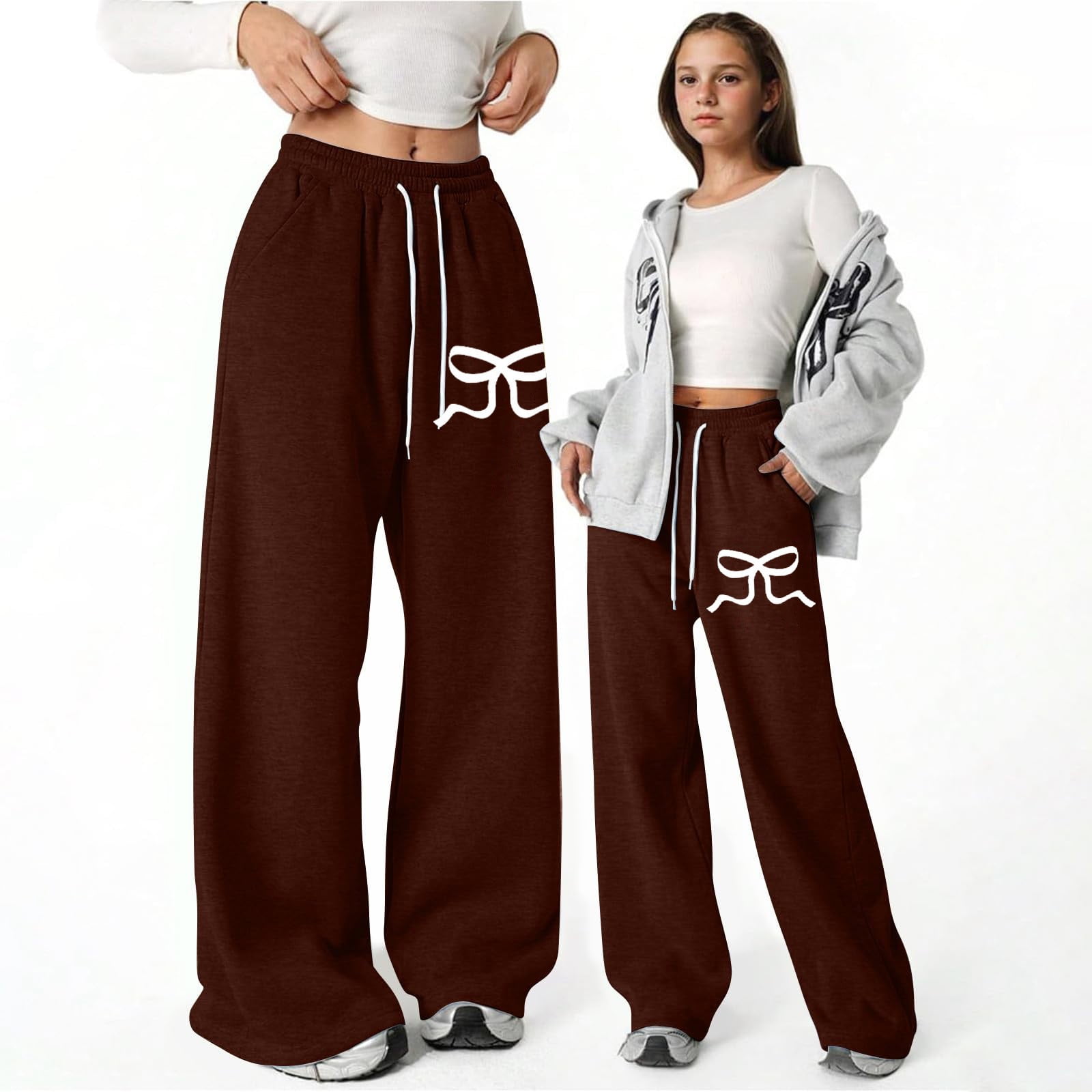 CubCozy Baggy Fit Sweatpants for Girls Wide Leg Straight Cut ...