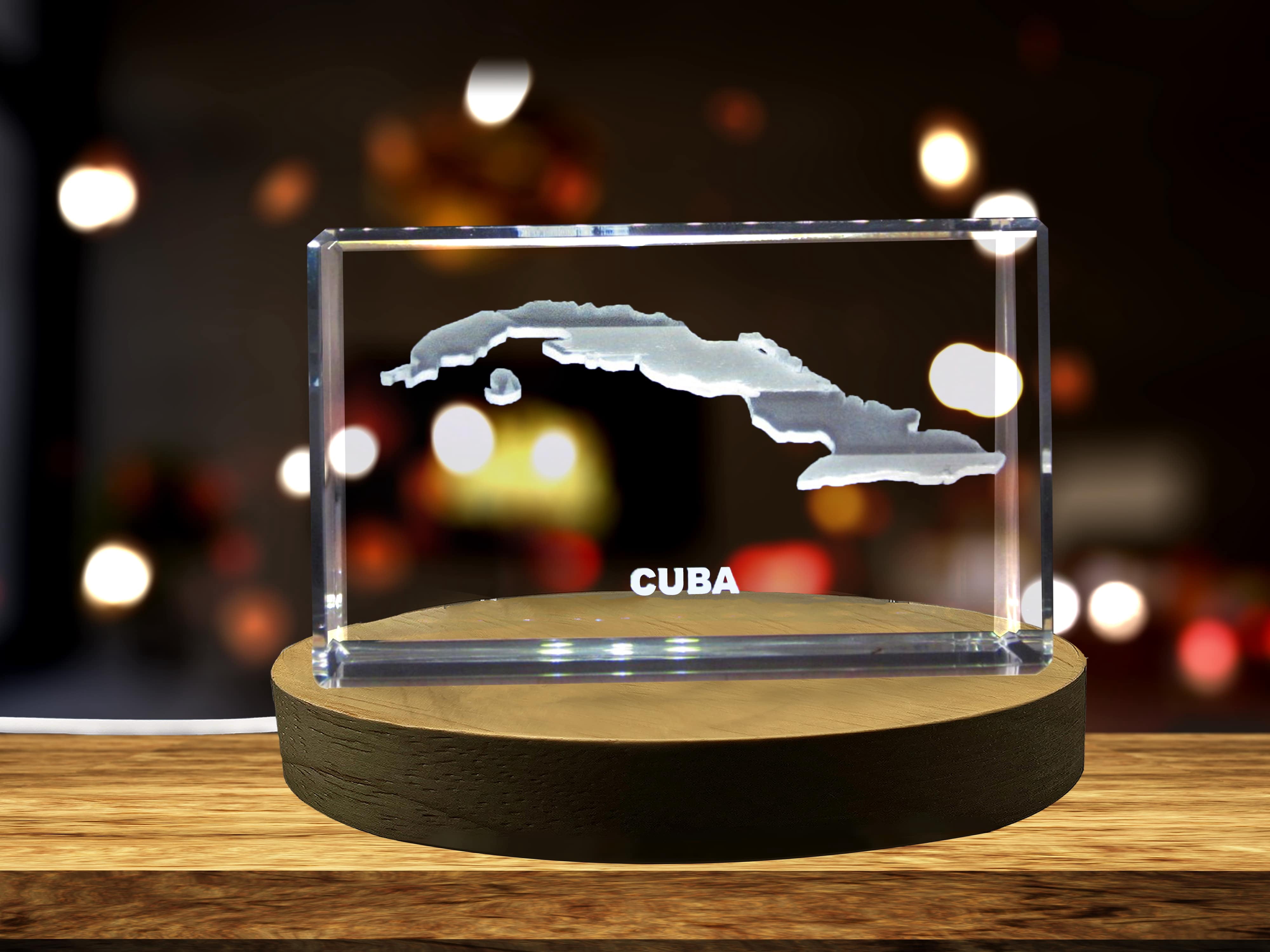 Cuba 3D Engraved Crystal 3D Engraved Crystal Keepsake/Gift/Decor ...