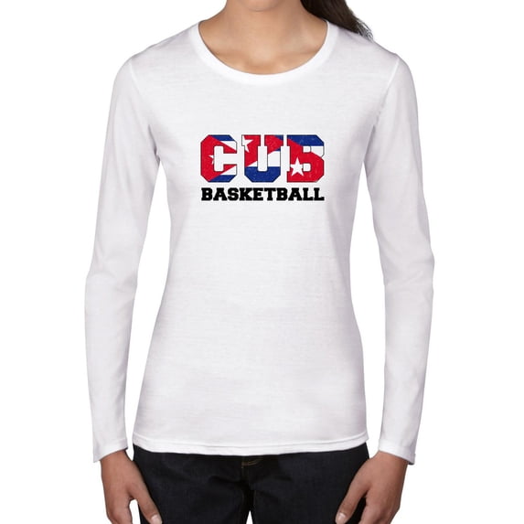Cuba Basketball - Olympic Games - Rio - Flag Women's Long Sleeve Grey T ...